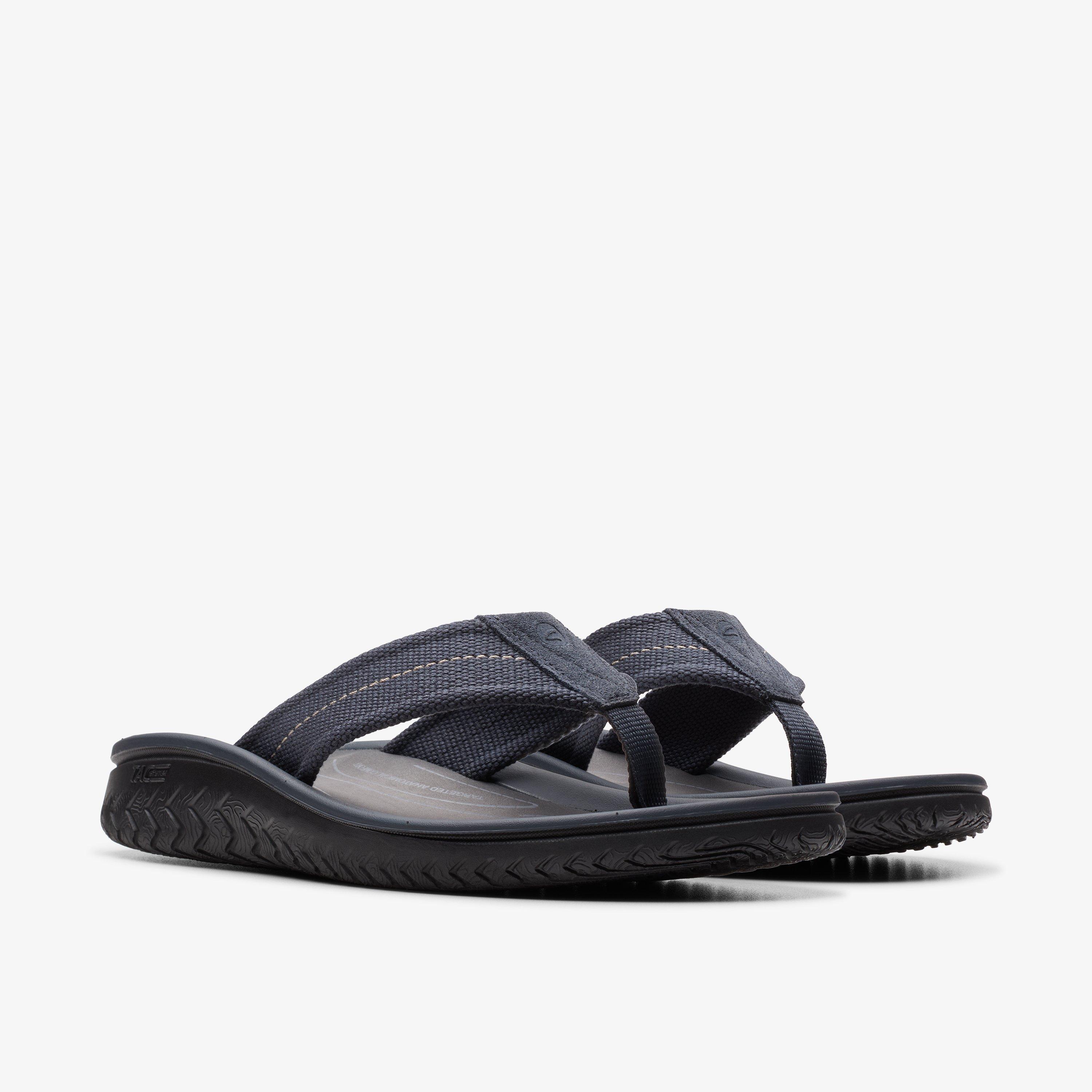 Mens Wesley Belt Navy Sandals Flip Flops | Clarks Outlet
