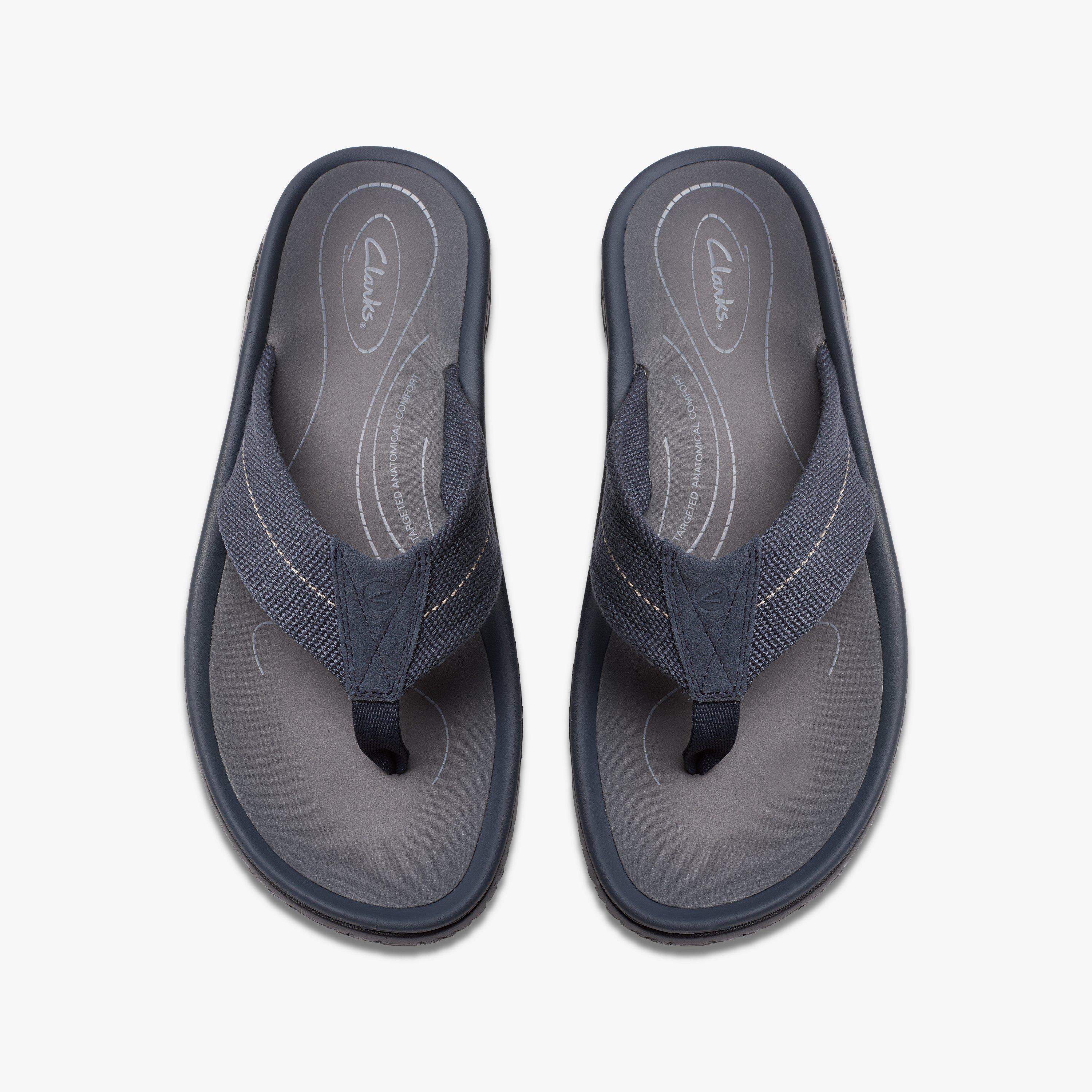 Mens Wesley Belt Navy Sandals Flip Flops | Clarks Outlet