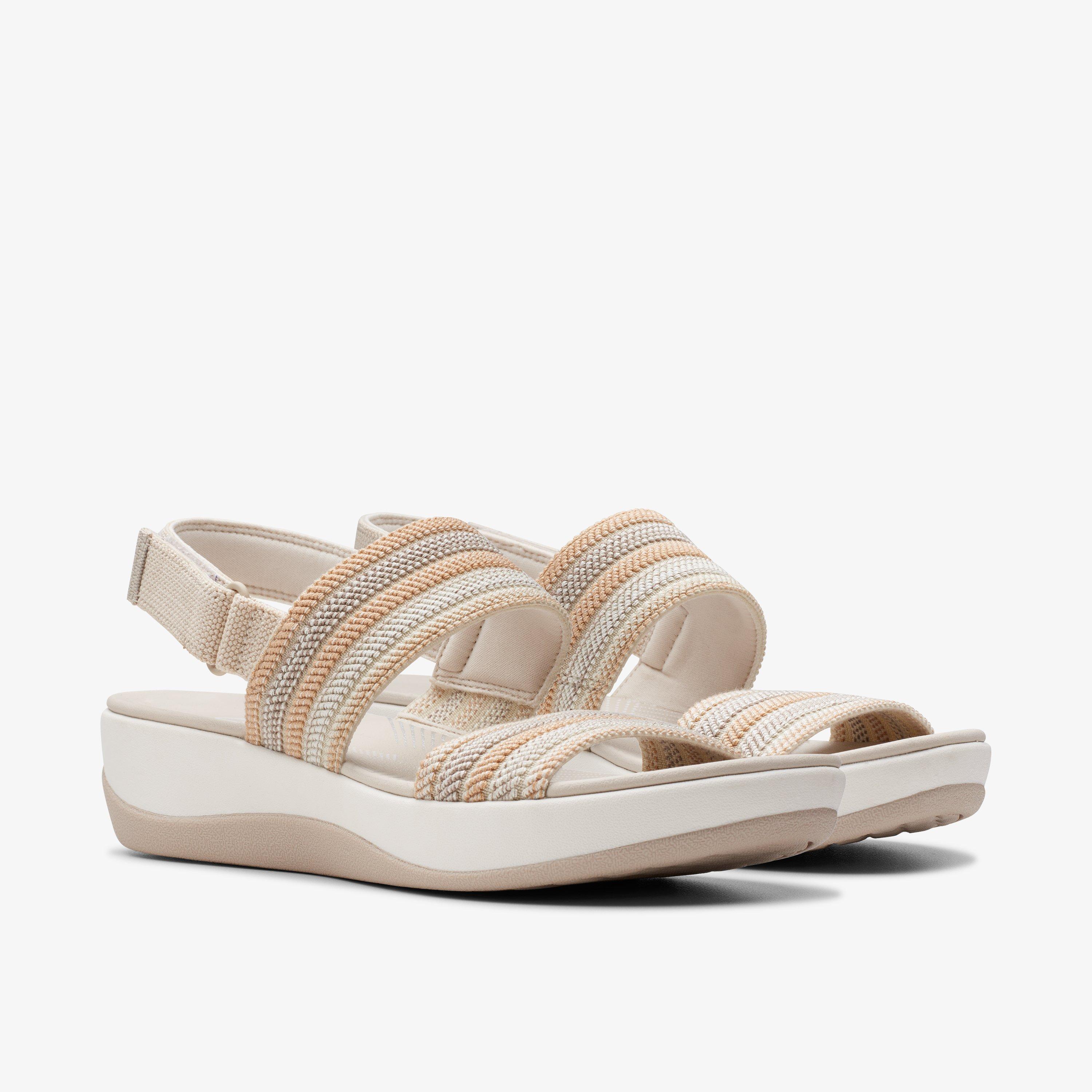 Women's Arla Stroll Beige Combination Cloudsteppers™ Wedges | Clarks