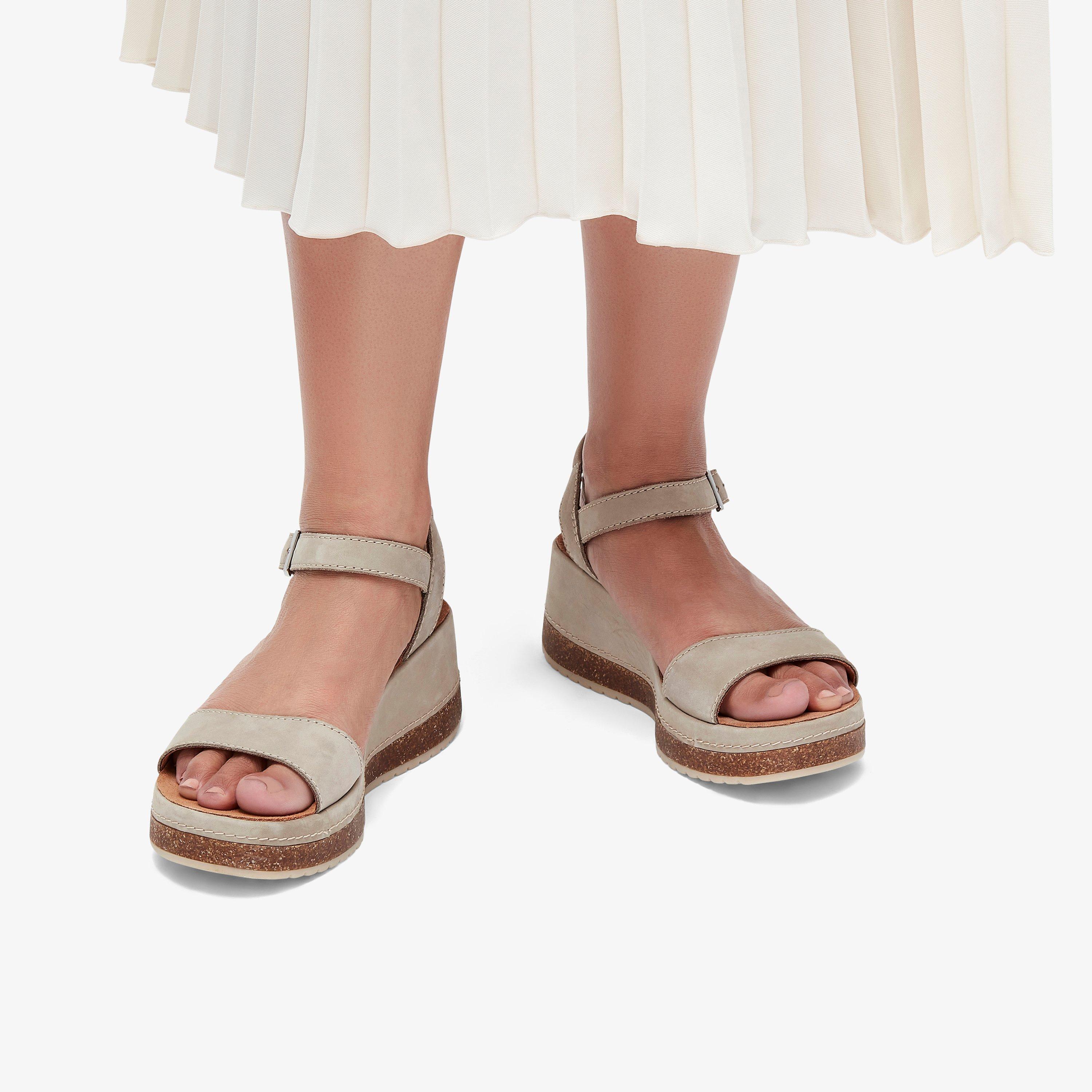 Womens Kassanda Lily Stone Nubuck Wedges | Clarks Outlet