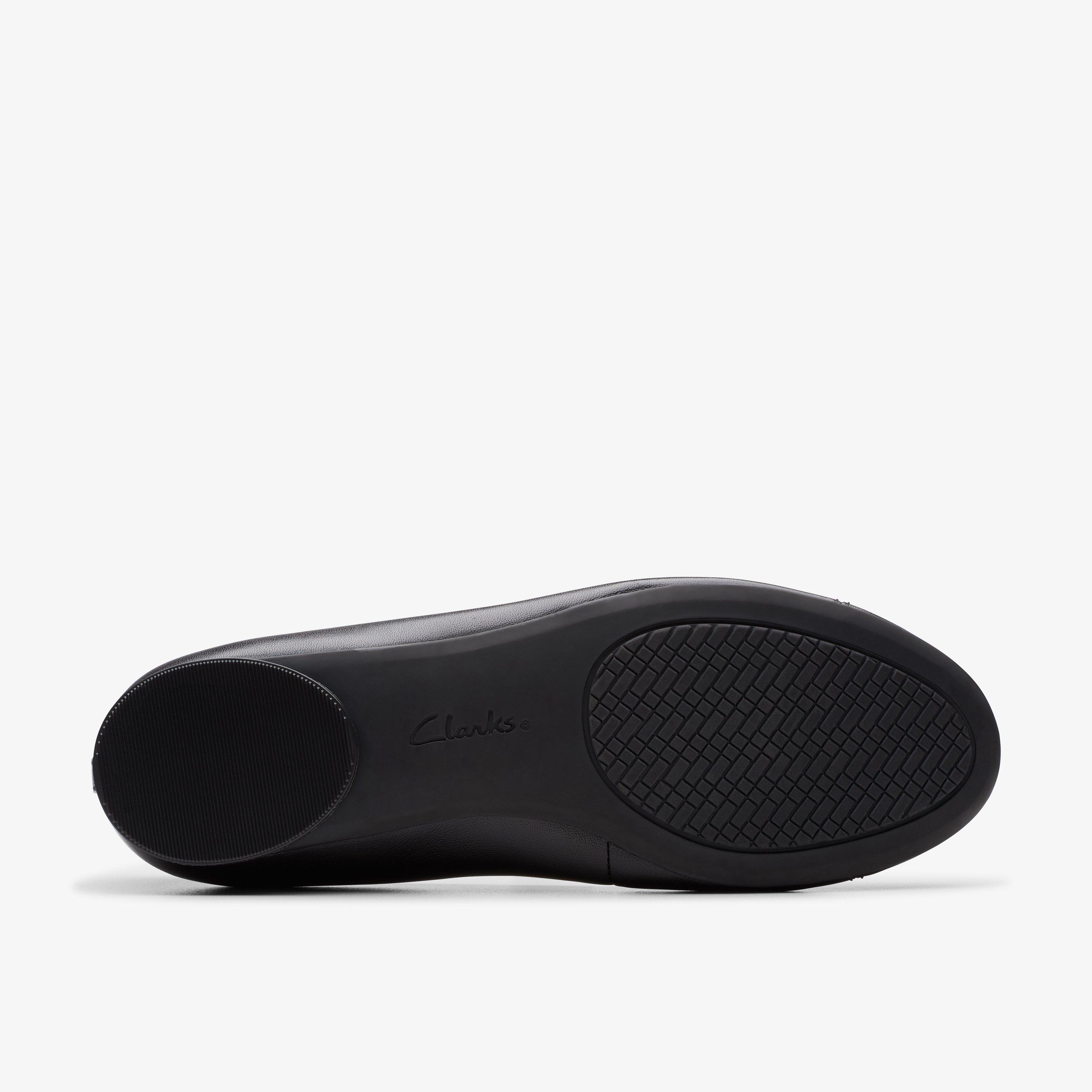 Womens Loreleigh Rae Black Leather Slip Ons, Ballet Pumps Shoes | Clarks UK