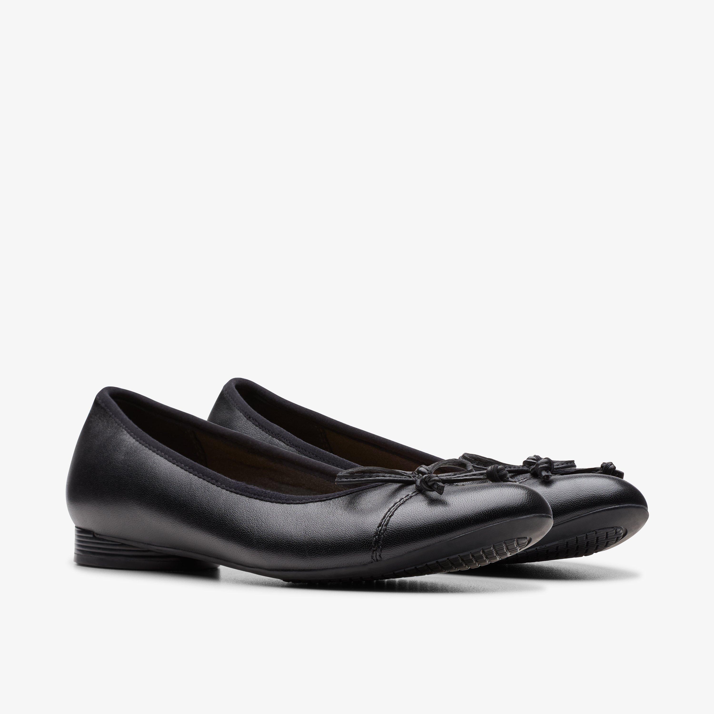 Womens Loreleigh Rae Black Leather Ballet Flats | Clarks