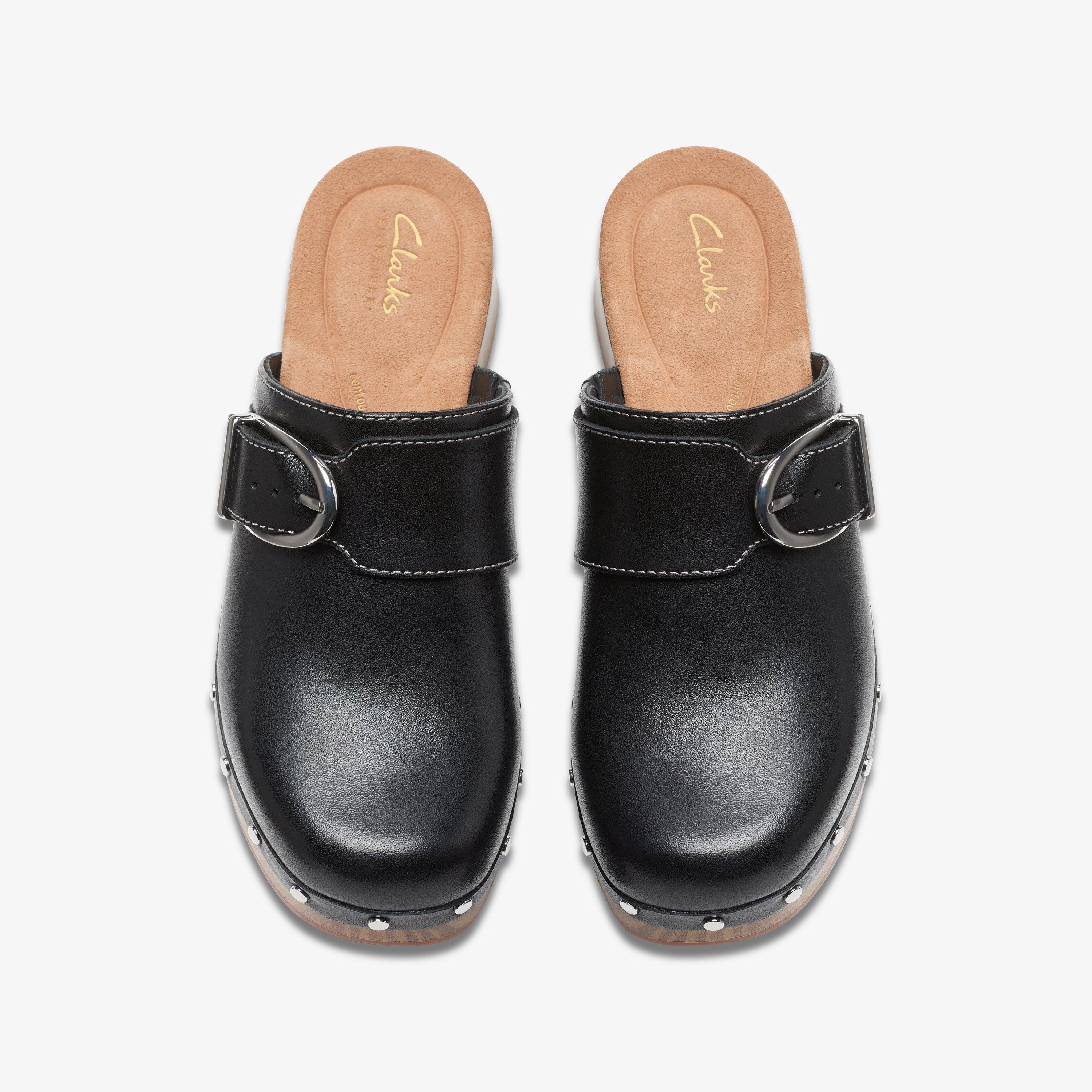 WOMENS Sivanne Sun Black Leather Mules | Clarks US