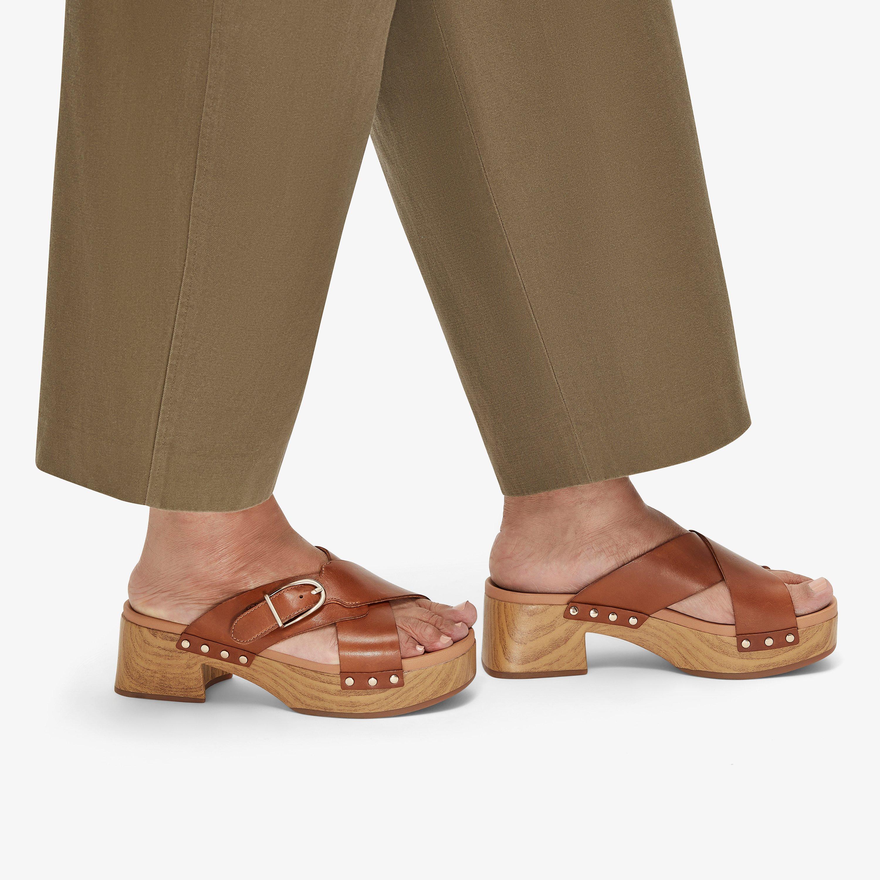 Womens Sivanne Walk Tan Leather Heeled Sandals, Platform Sandals ...