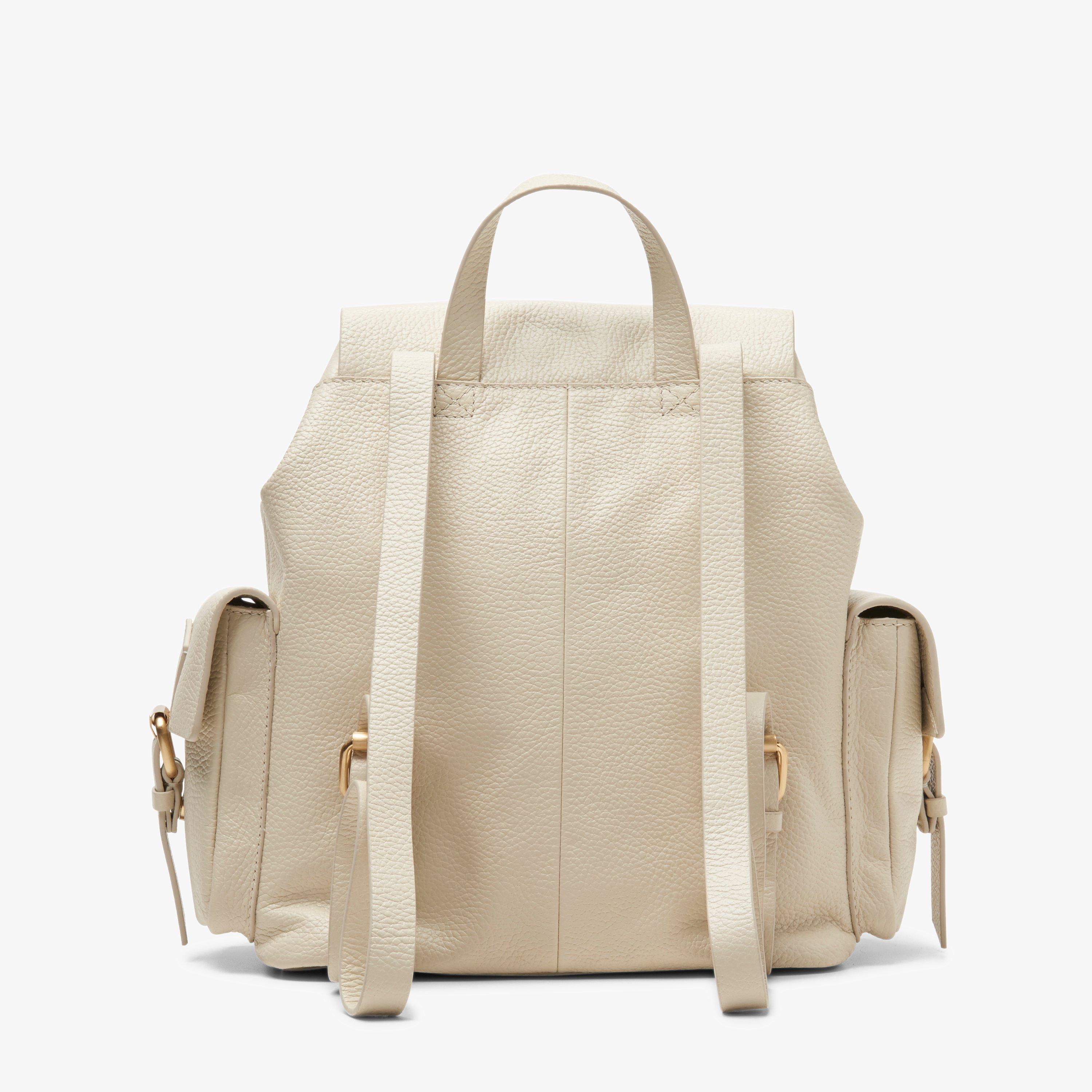 Womens Raelyn Pack Cream Leather Backpack | Clarks UK