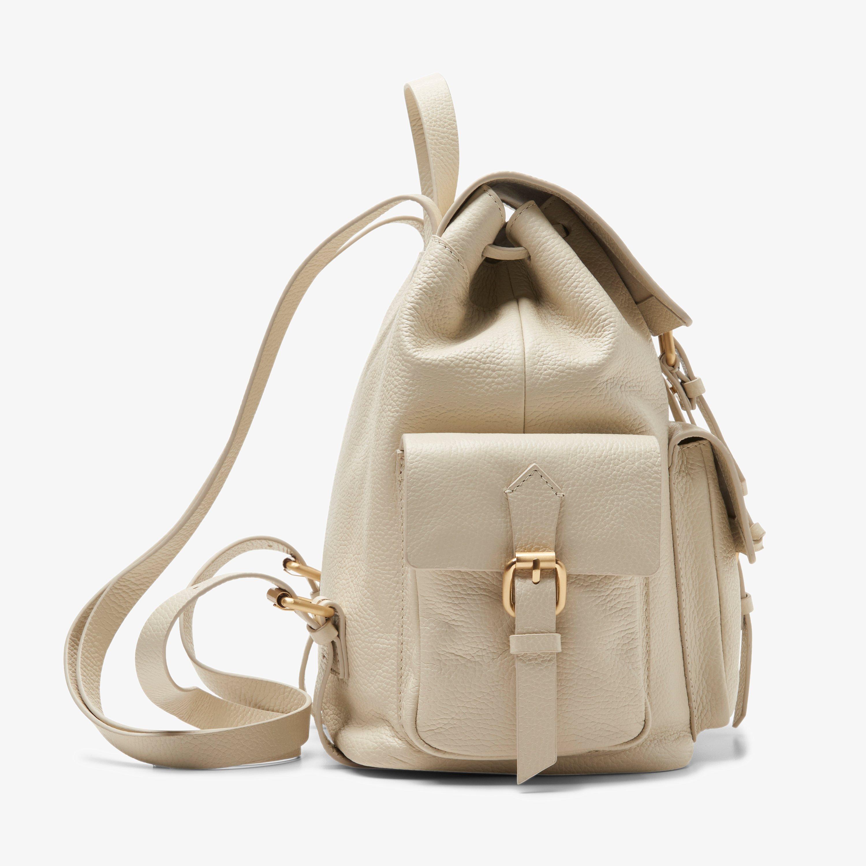 Womens Raelyn Pack Cream Leather Backpack | Clarks