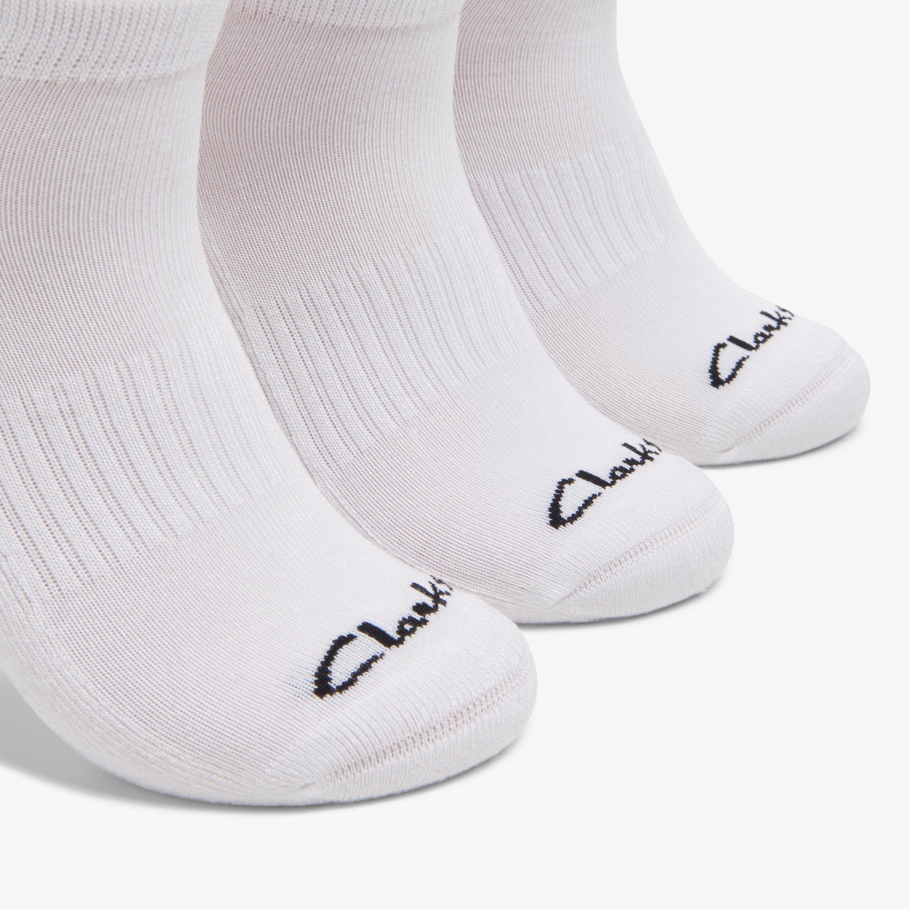 MENS 3 Pack Athletic White Socks | Clarks US