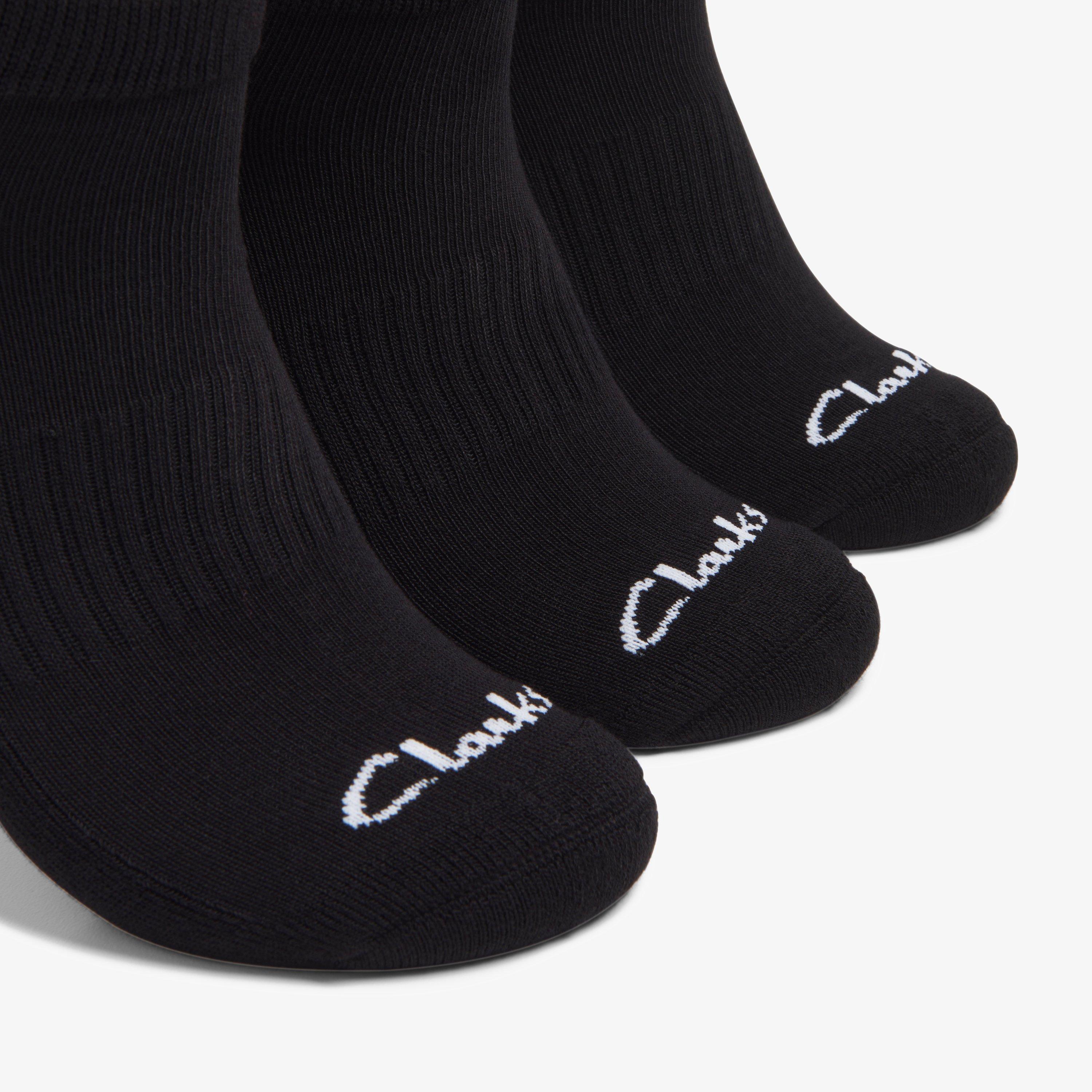 MENS 3 Pack Athletic Black Socks | Clarks US