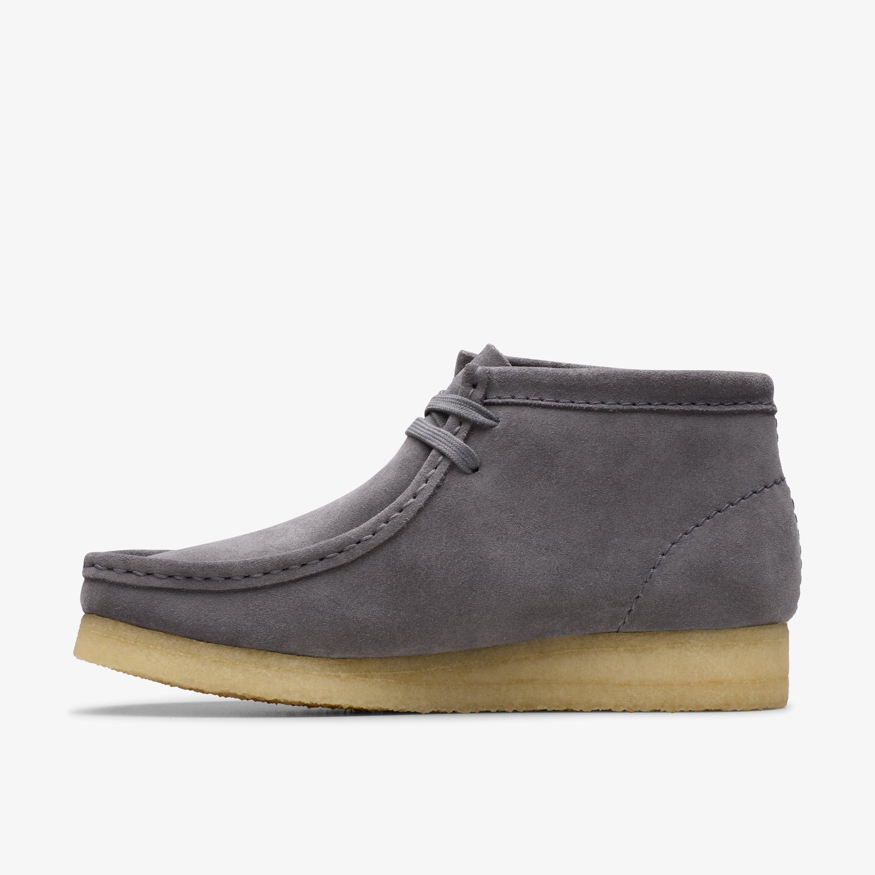 DAMEN Wallabee Boot aus graublauem Wildleder Stiefel | Clarks Originals