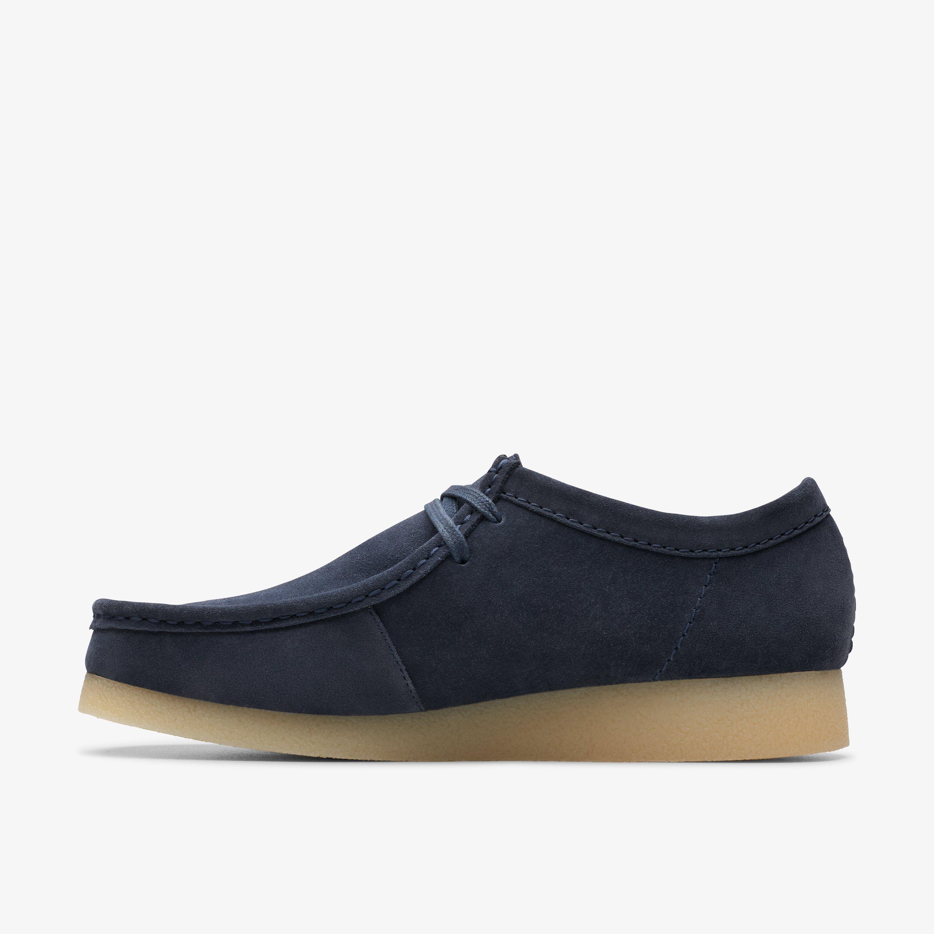 Mens Wallabee EVO Navy Suede Moccasin Shoes | Clarks
