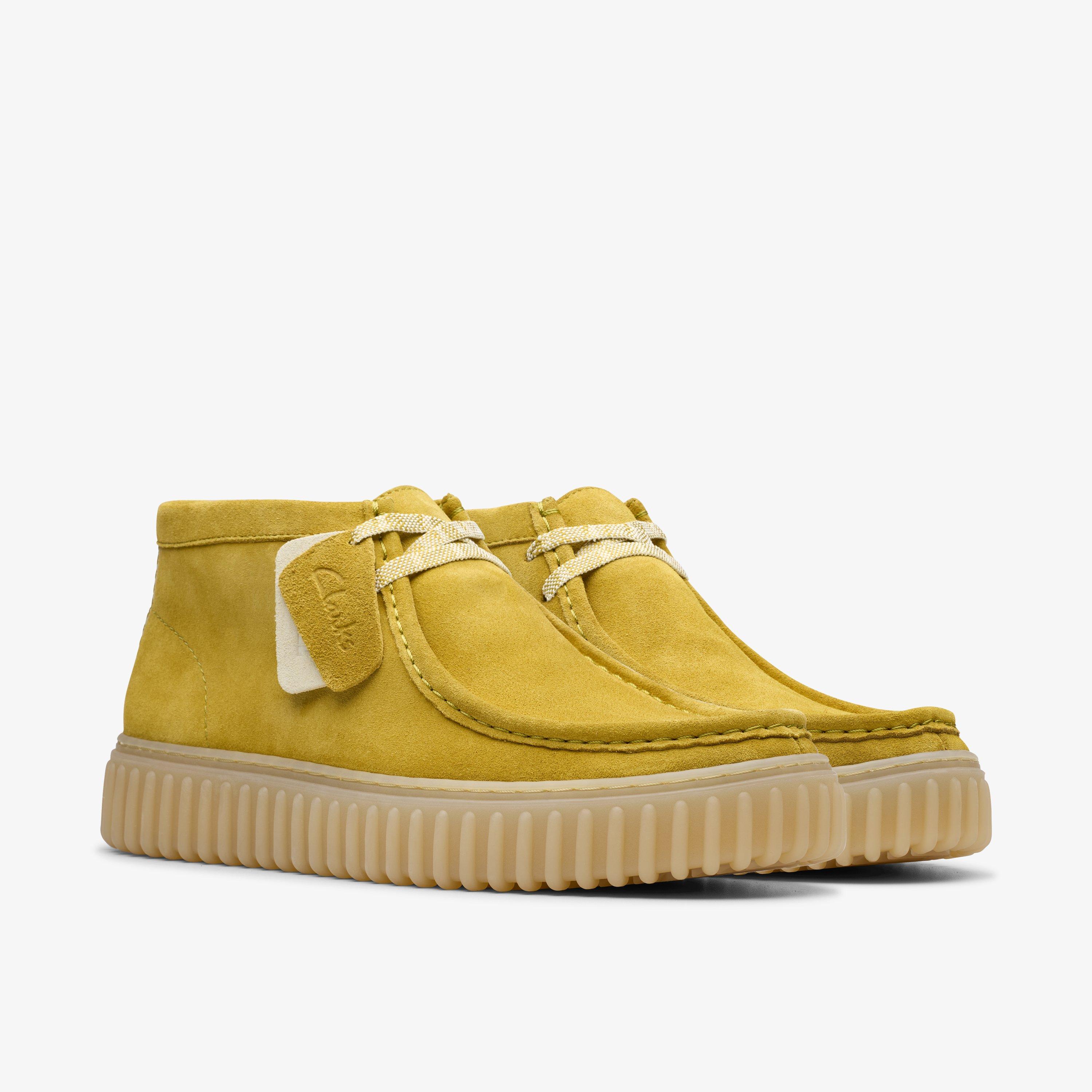 HOMME Torhill Hi en daim vert citron Bottes | Clarks