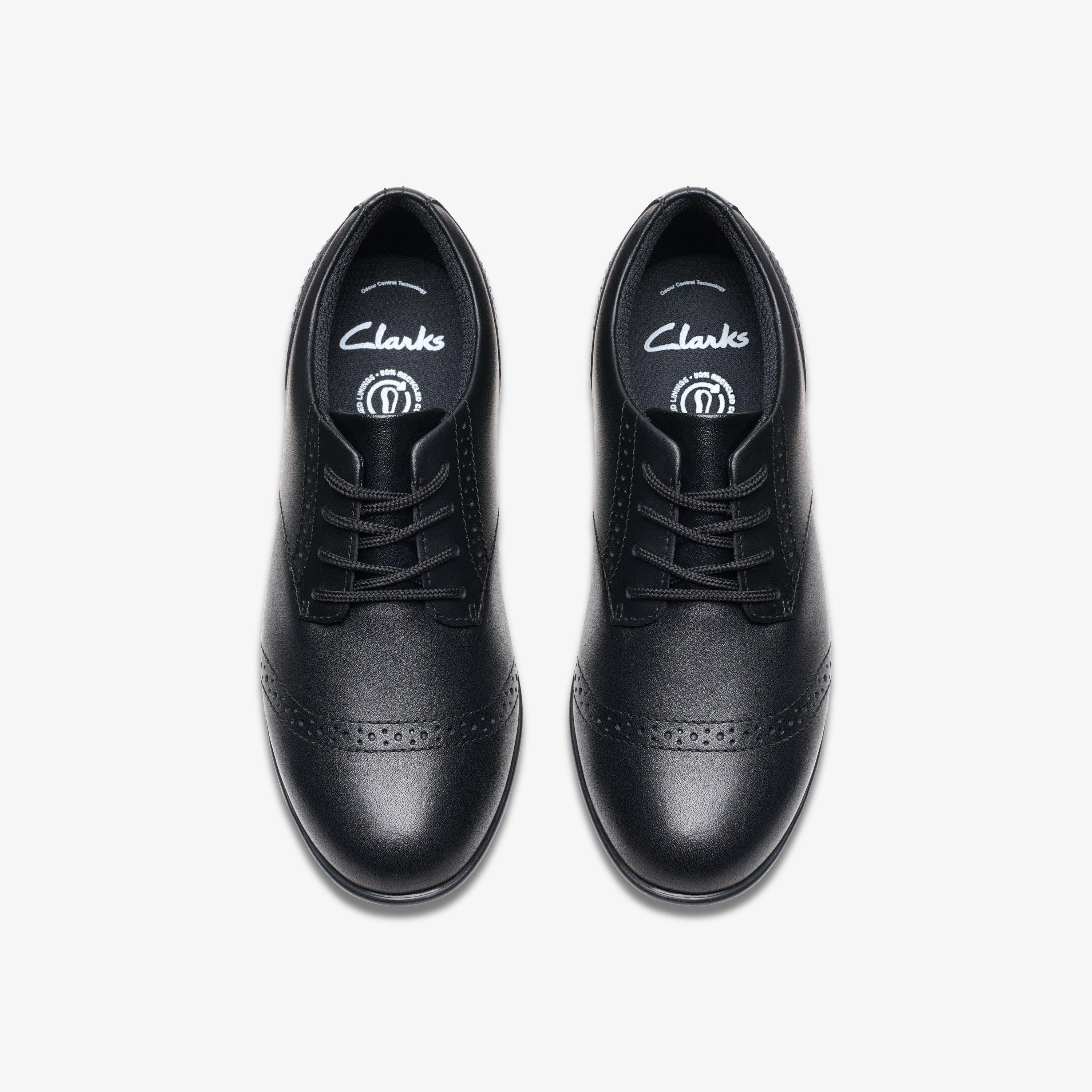 Girls Finja Brogue Older Black Leather Brogues, Lace Up, School Shoes ...