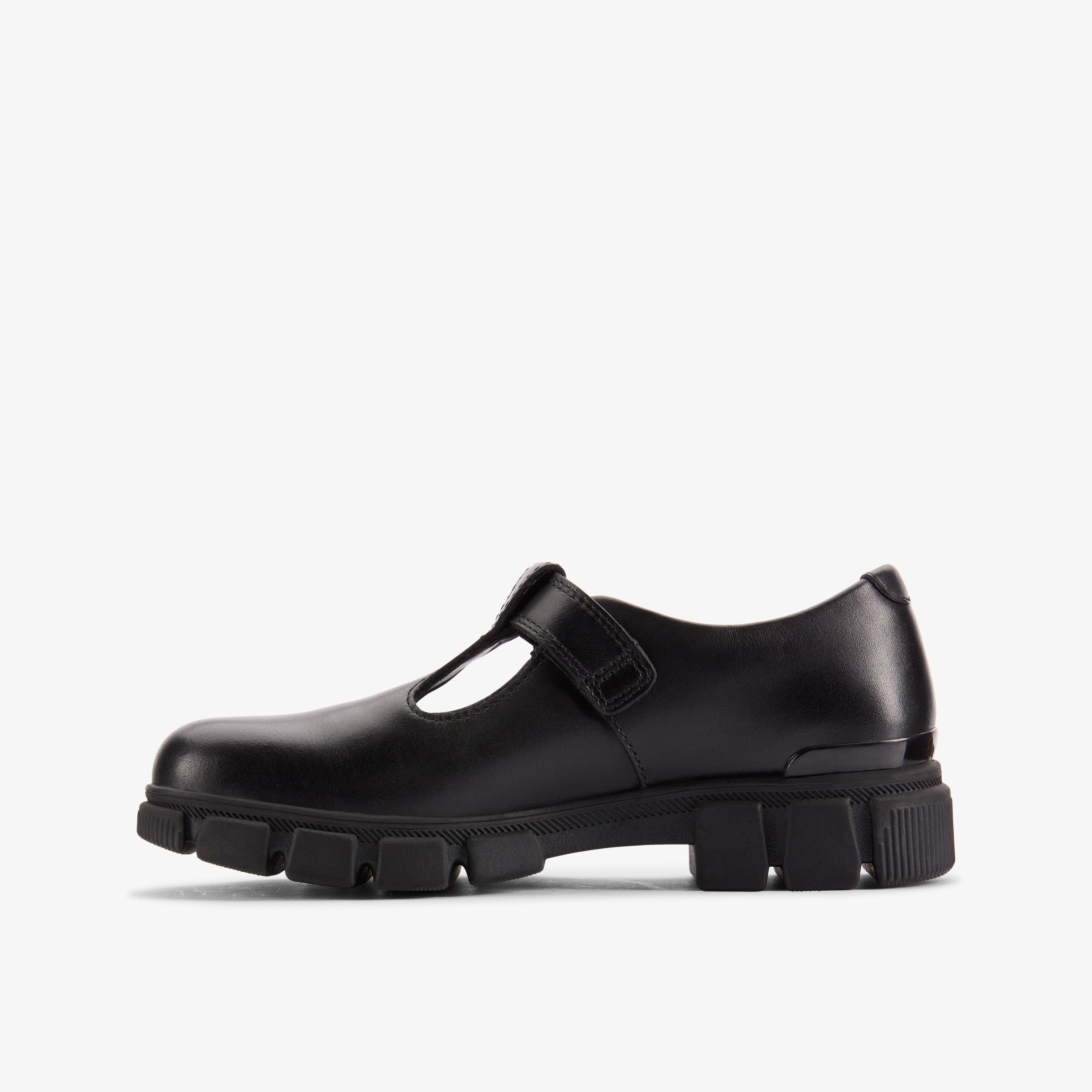 Girls Evyn Bar Kid Black Leather T Bar Shoes | Clarks