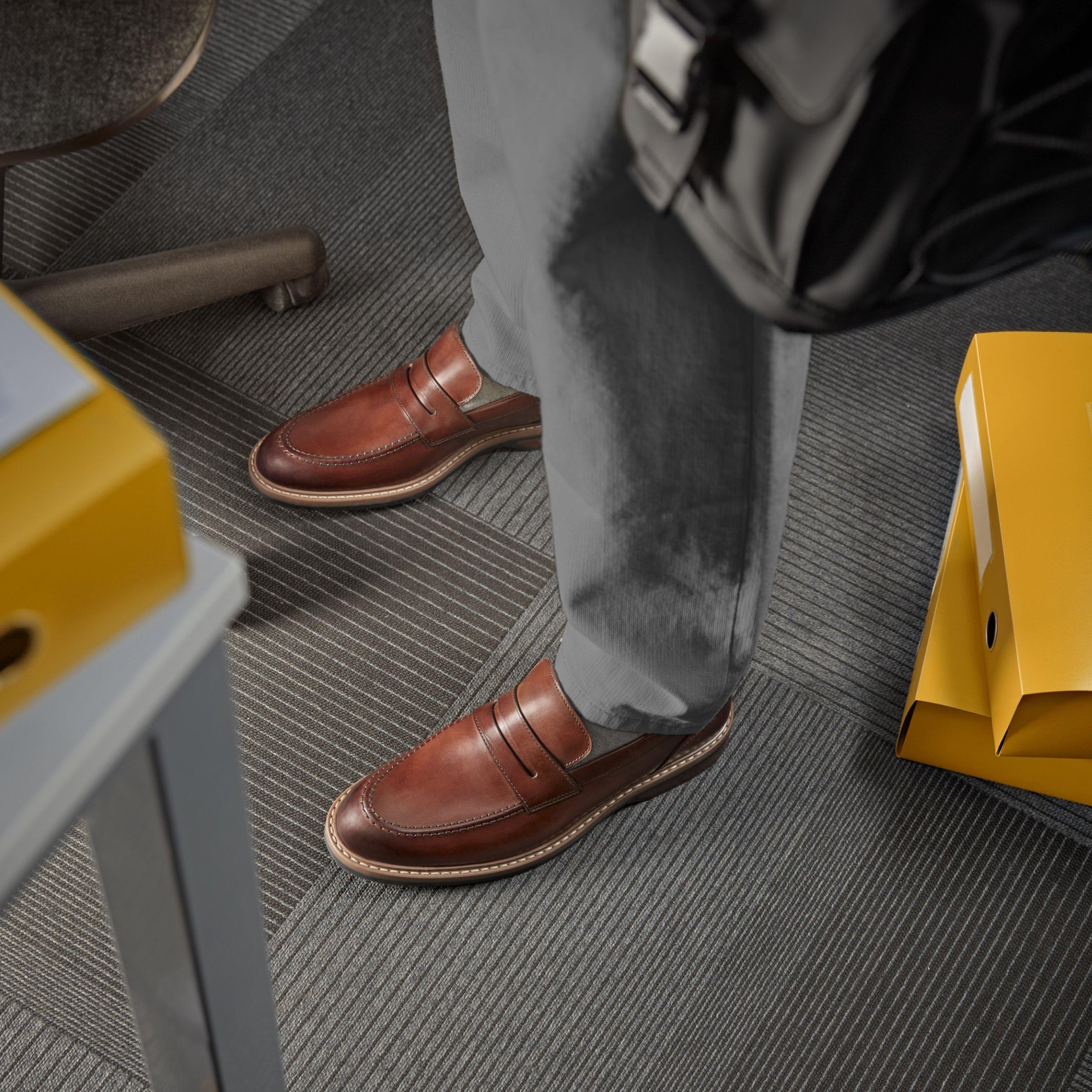 Mens Aldwin Step Mid Tan Leather Loafer Shoes