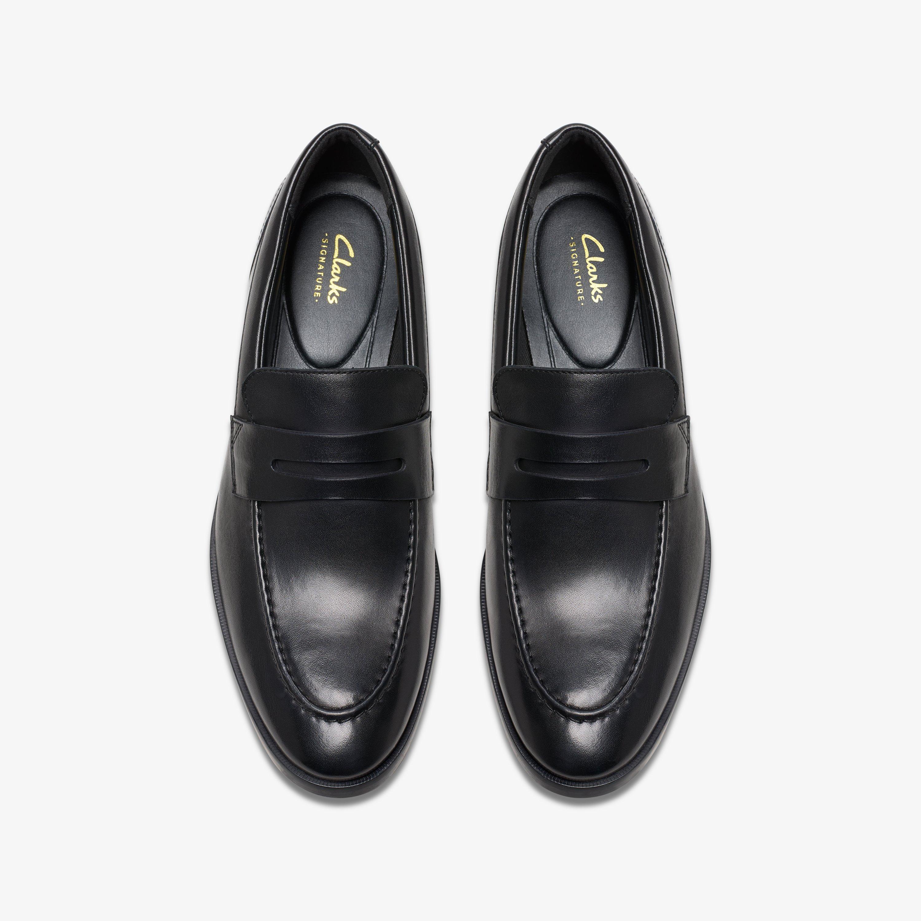 Mens Brandon Step Loafer Black Leather Loafers, Slip Ons | Clarks UK