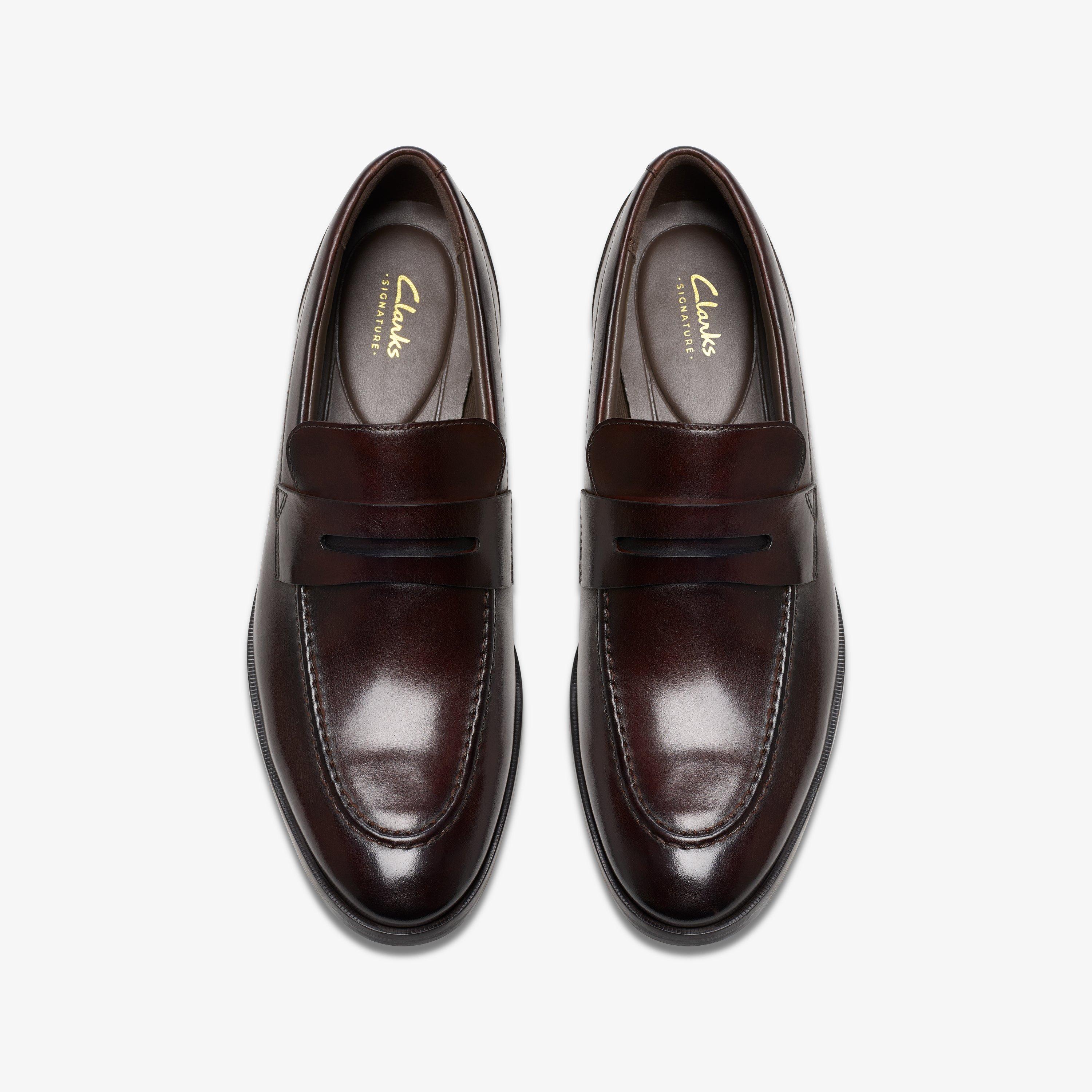 Mens Brandon Step Loafer Dark Brown Leather Loafers, Slip Ons Shoes ...