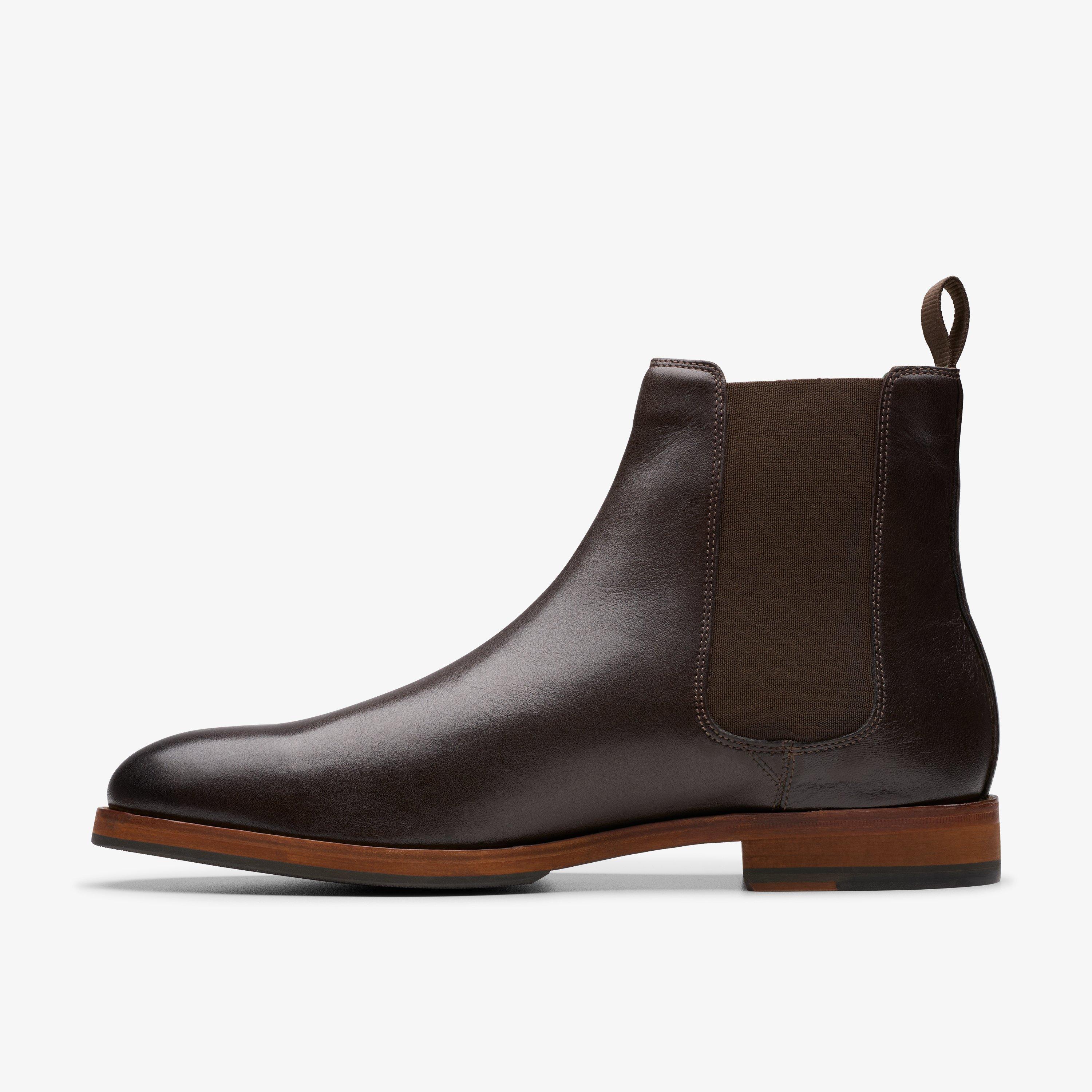 Mens Craft James Top Dark Brown Leather Ankle Boots, Chelsea Boots ...