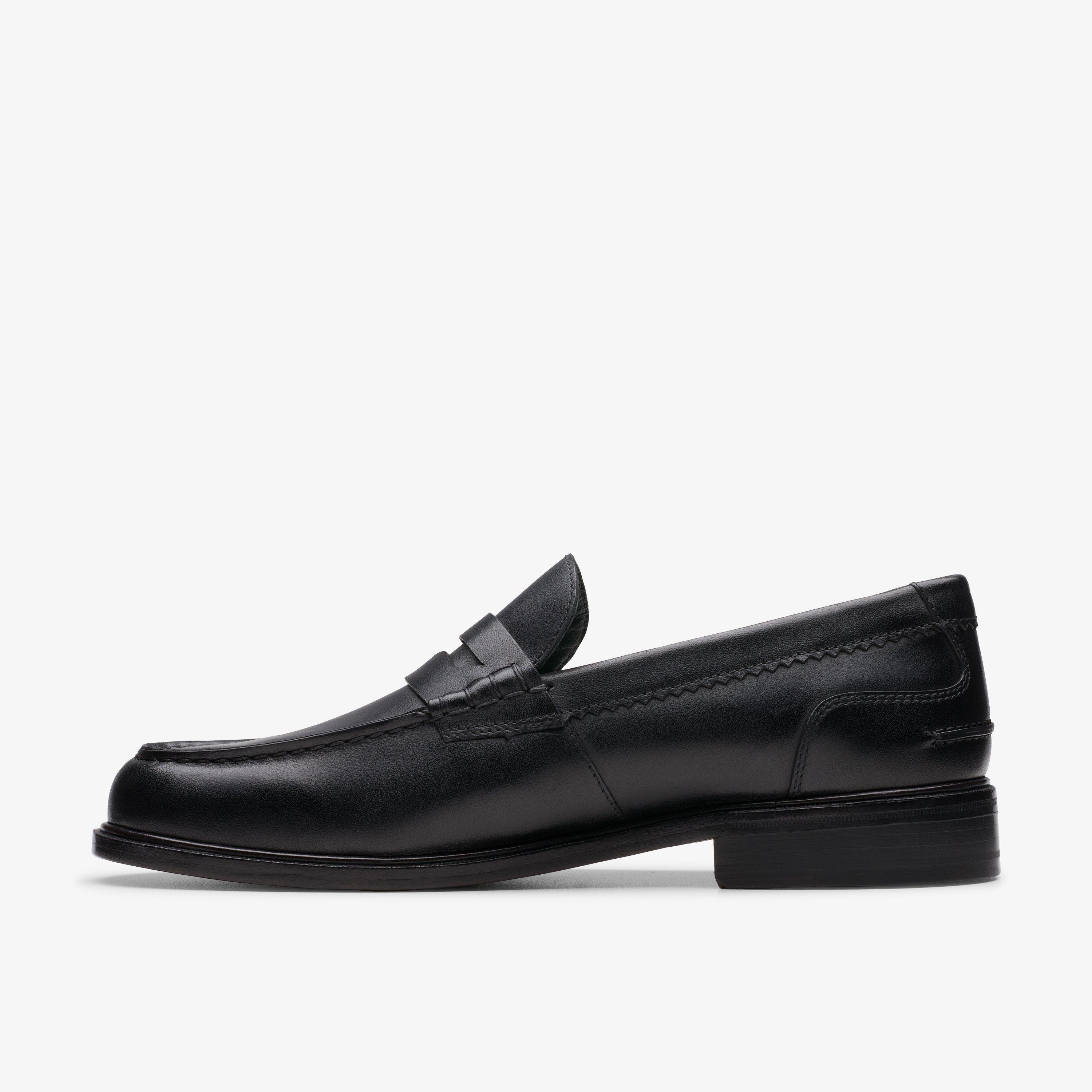 Mens Craft James Lo Loafer Black Leather Loafers Slip Ons Shoes | Clarks UK