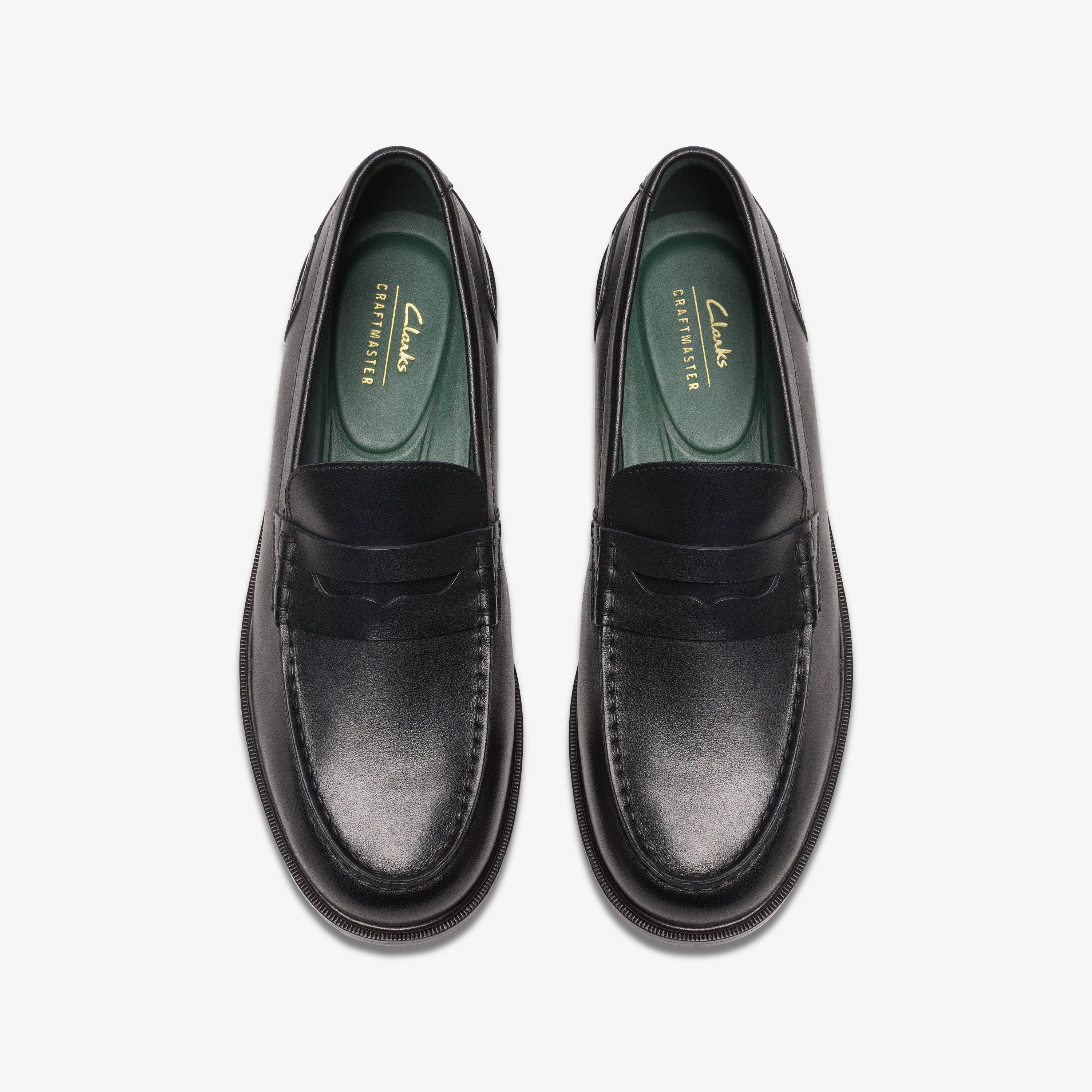 Mens Craft James Lo Loafer Black Leather Loafers Slip Ons Shoes | Clarks UK