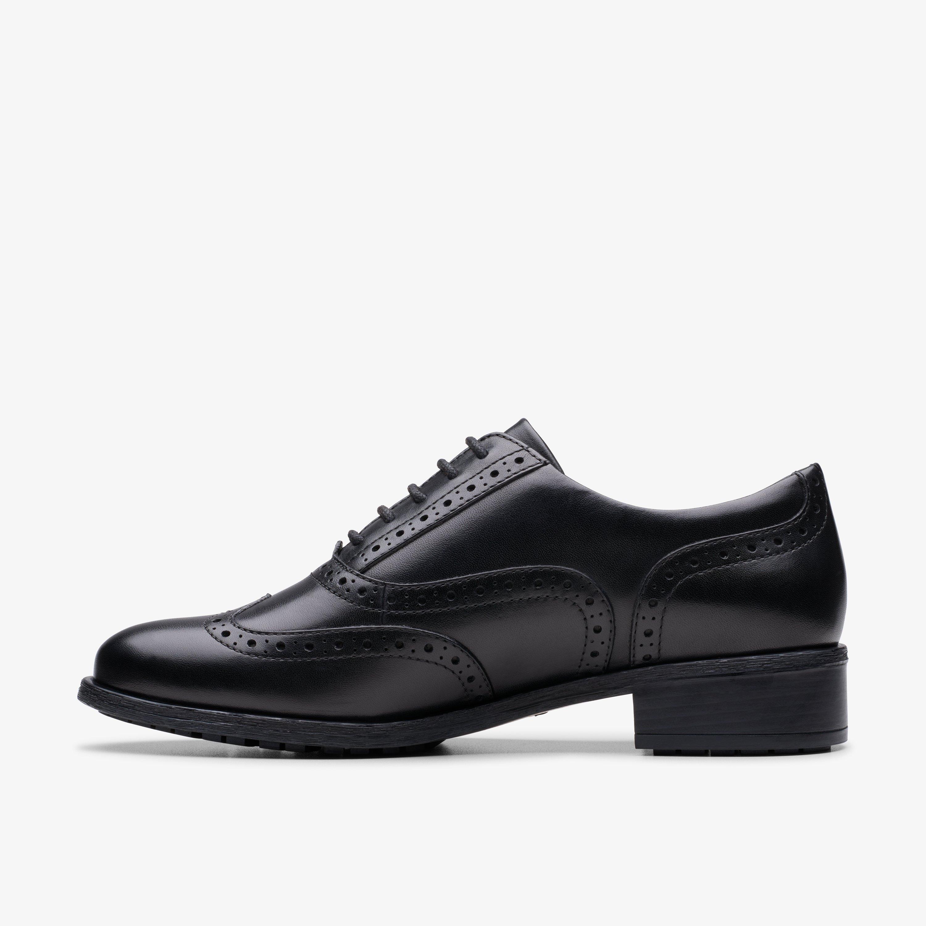 Womens Havisham Oak Black Leather Brogues, Lace Up Shoes | Clarks UK
