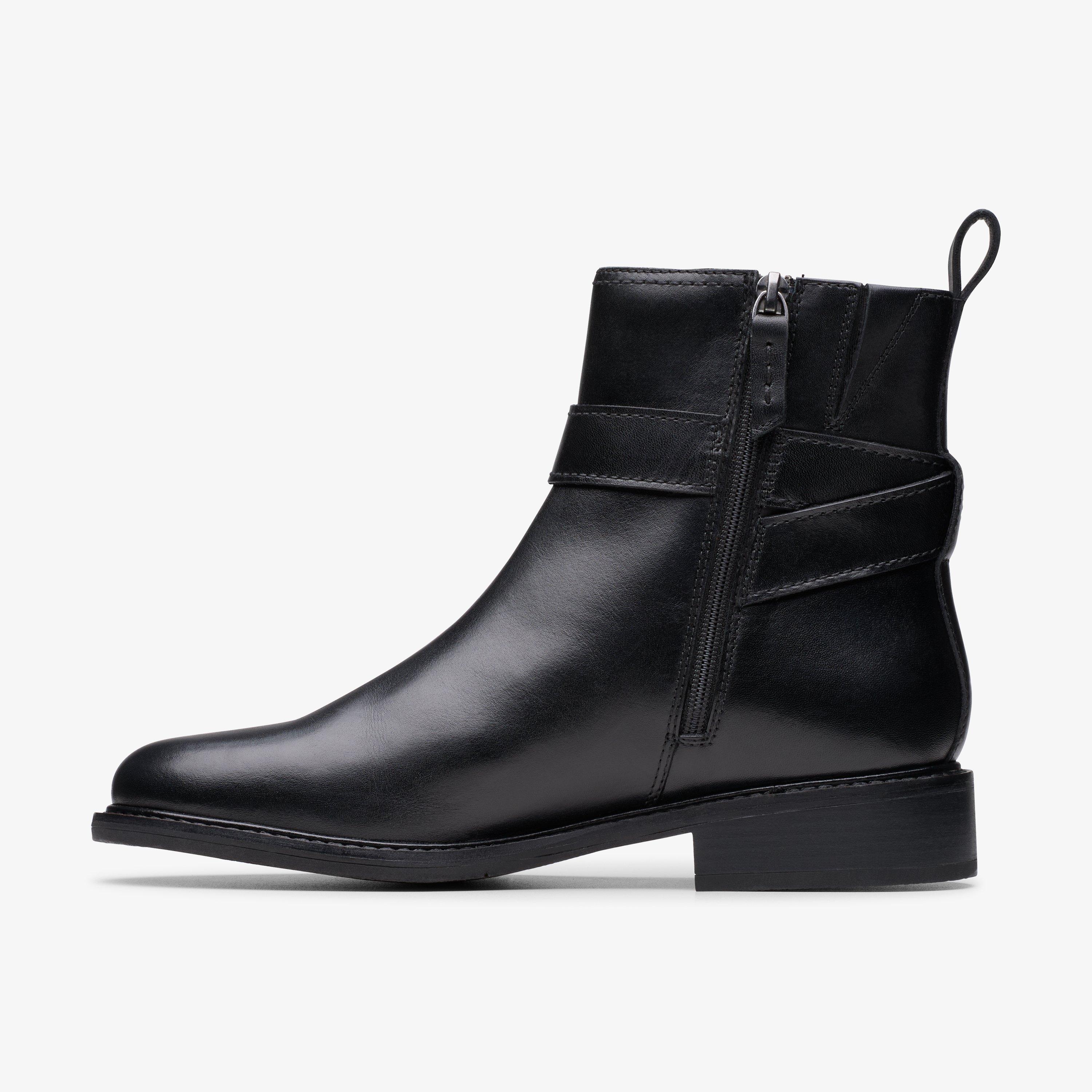 Botines de cuero negro estilo renovación para mujer | Clarks