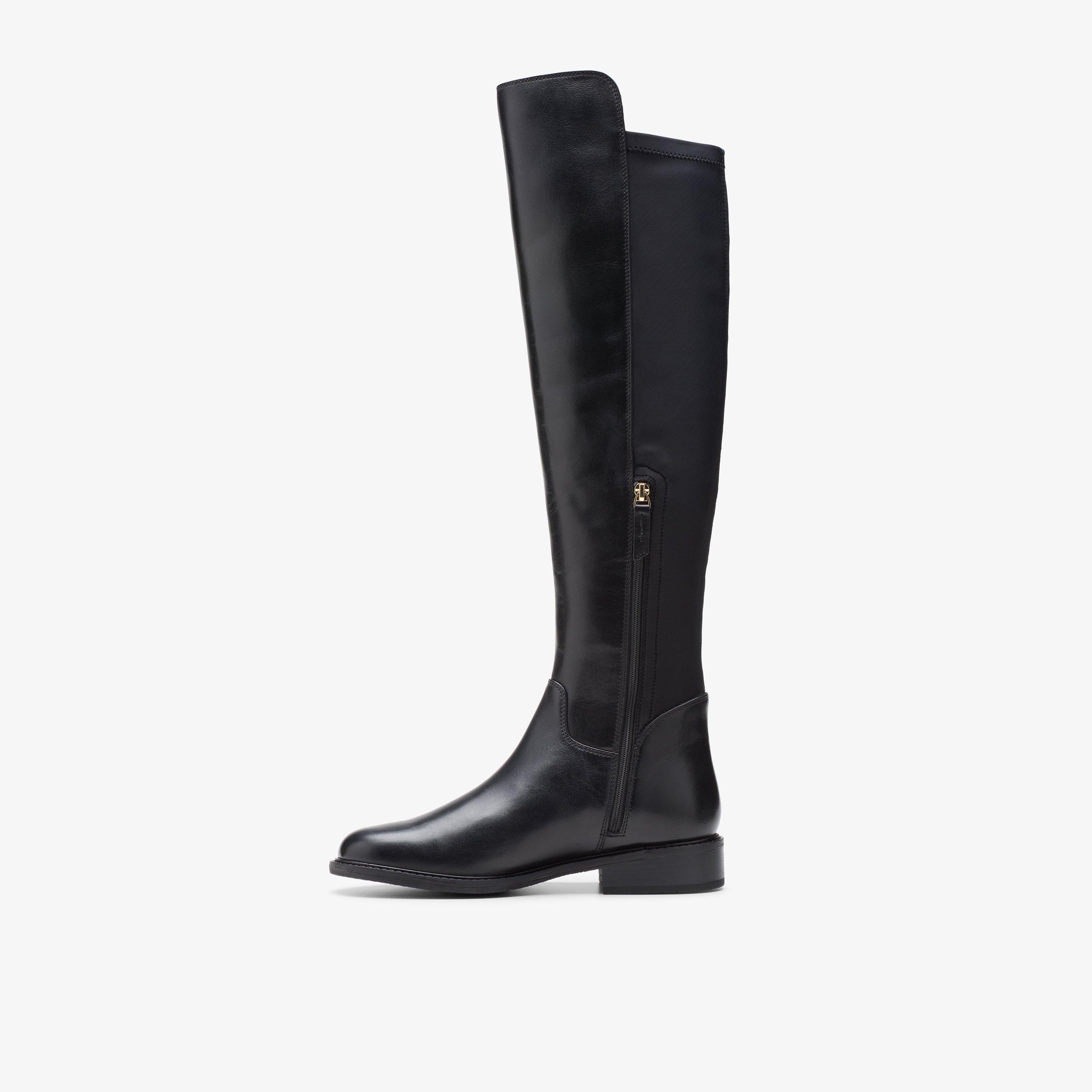 Bottes hauteur genou en cuir noir pour femmes Renewal Up | Clarks