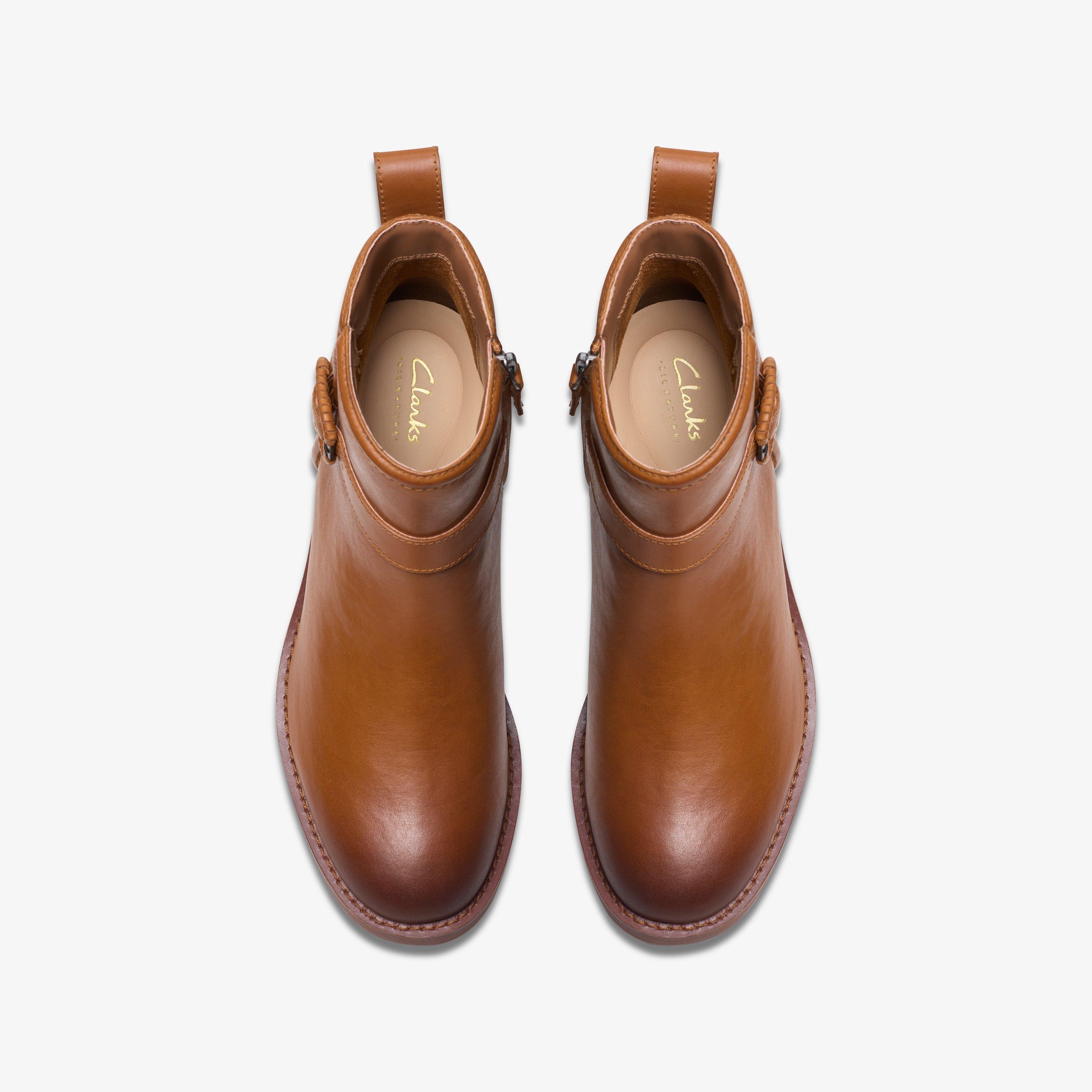 Womens Chamberly Trim Mid Tan Leather Ankle Boots Boots | Clarks IE