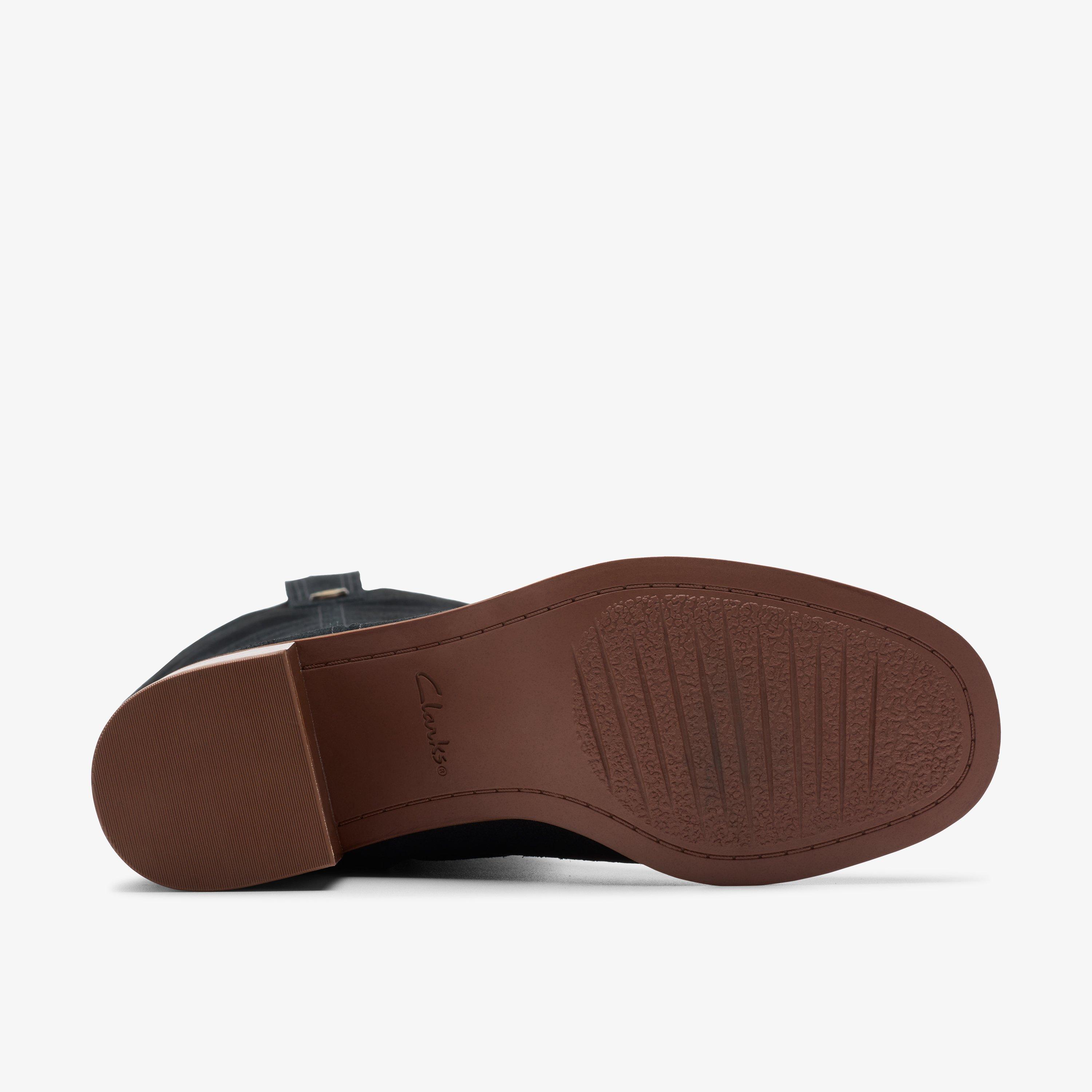 Bottes hautes en daim noir jusqu'au genou pour femmes | Clarks