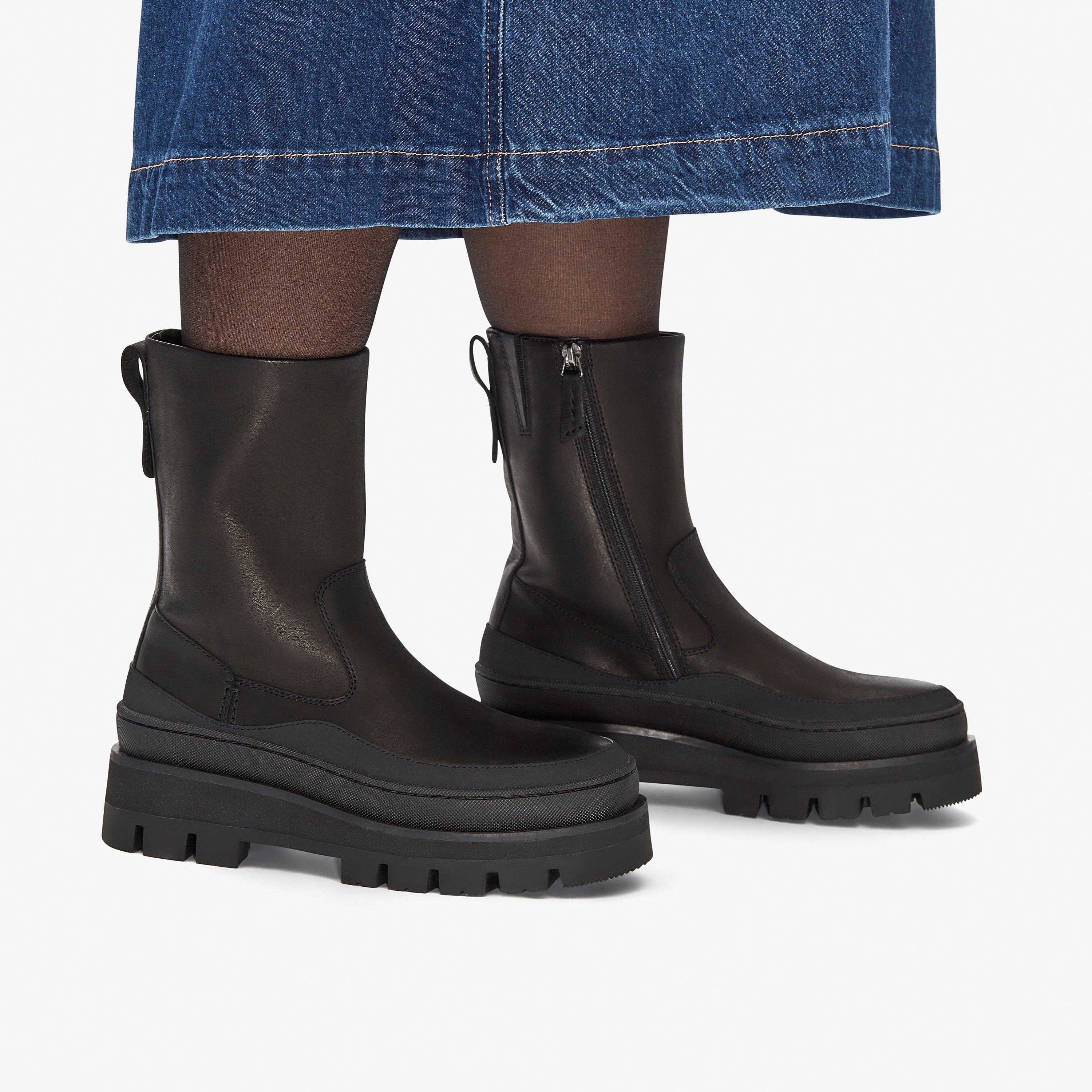 Orianna2 Rise en cuero negro Botas | Clarks