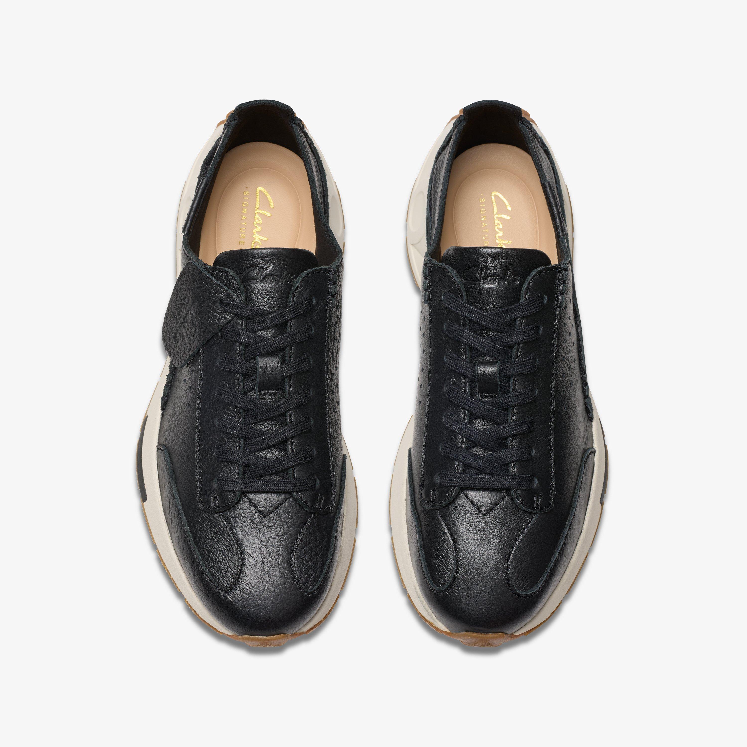 Womens Craft Speed Black Leather Lace Up Trainers | Clarks