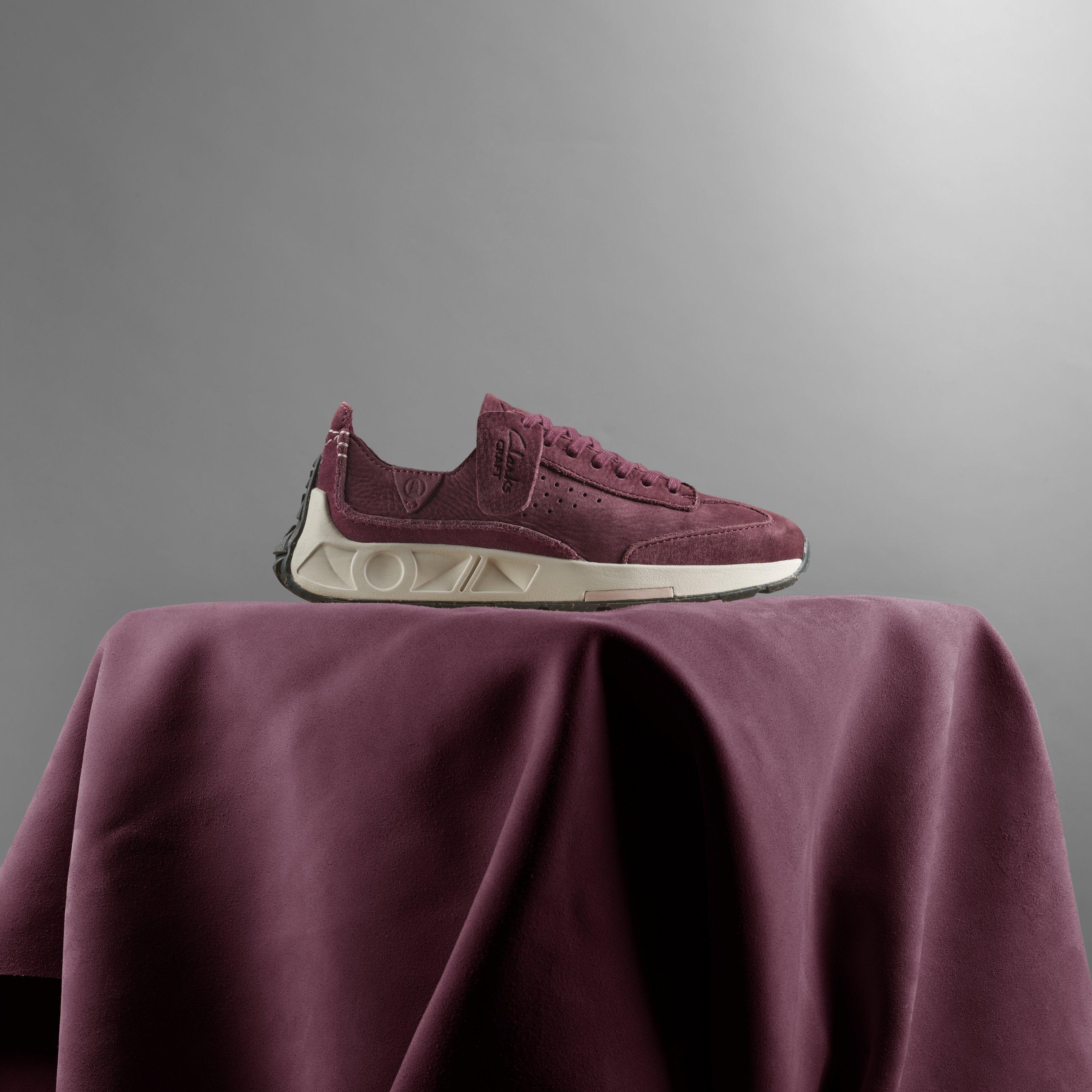 Womens Craft Speed Burgundy Nubuck Trainers | Clarks