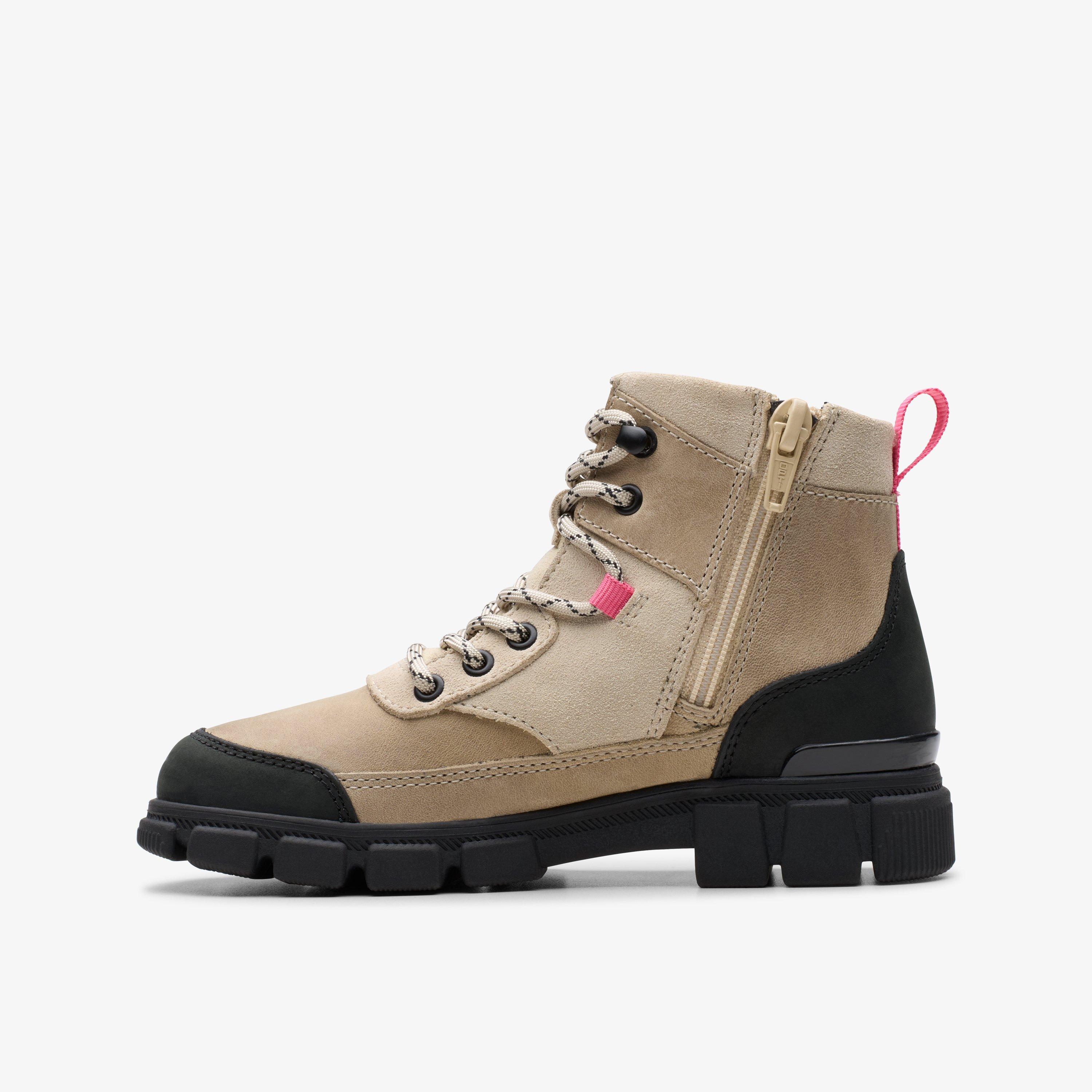 Girls Evyn Hike Kid Off White Ankle Boots | Clarks