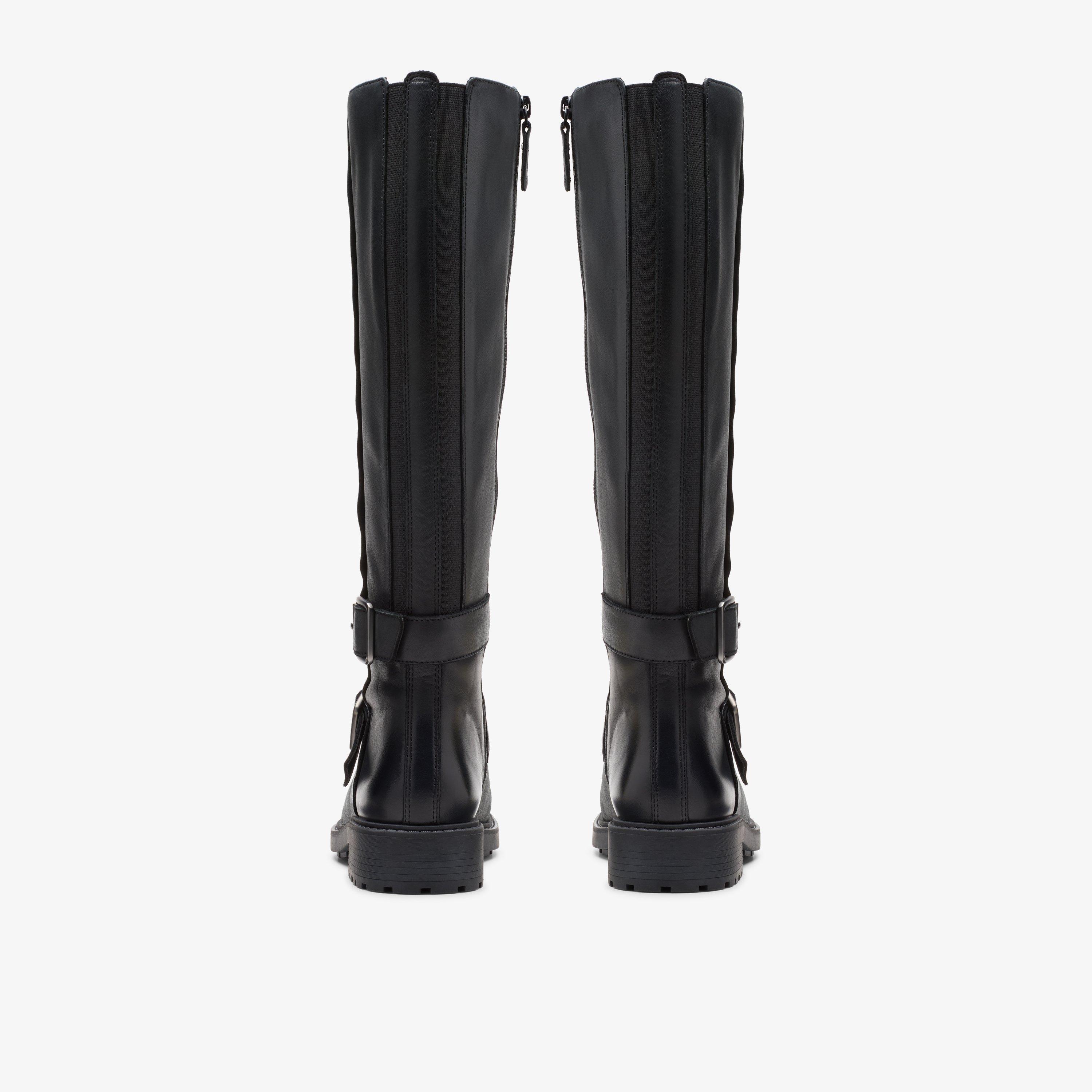 Womens Orinoco2 Tall Black Leather Knee High Boots Boots | Clarks UK