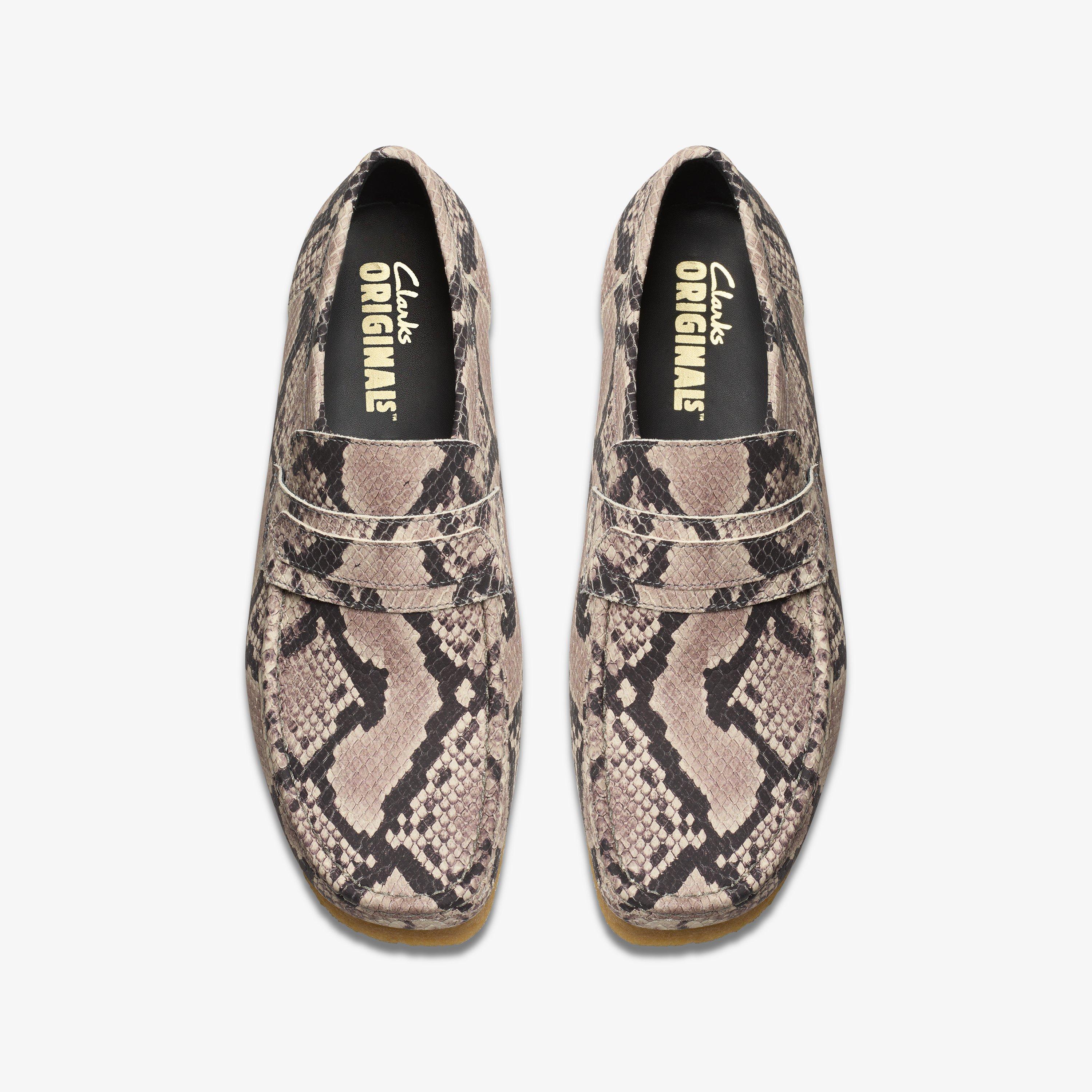 Mens Wallabee Loafer Grey Snake Leather Loafers, Slip Ons, Wallabee ...