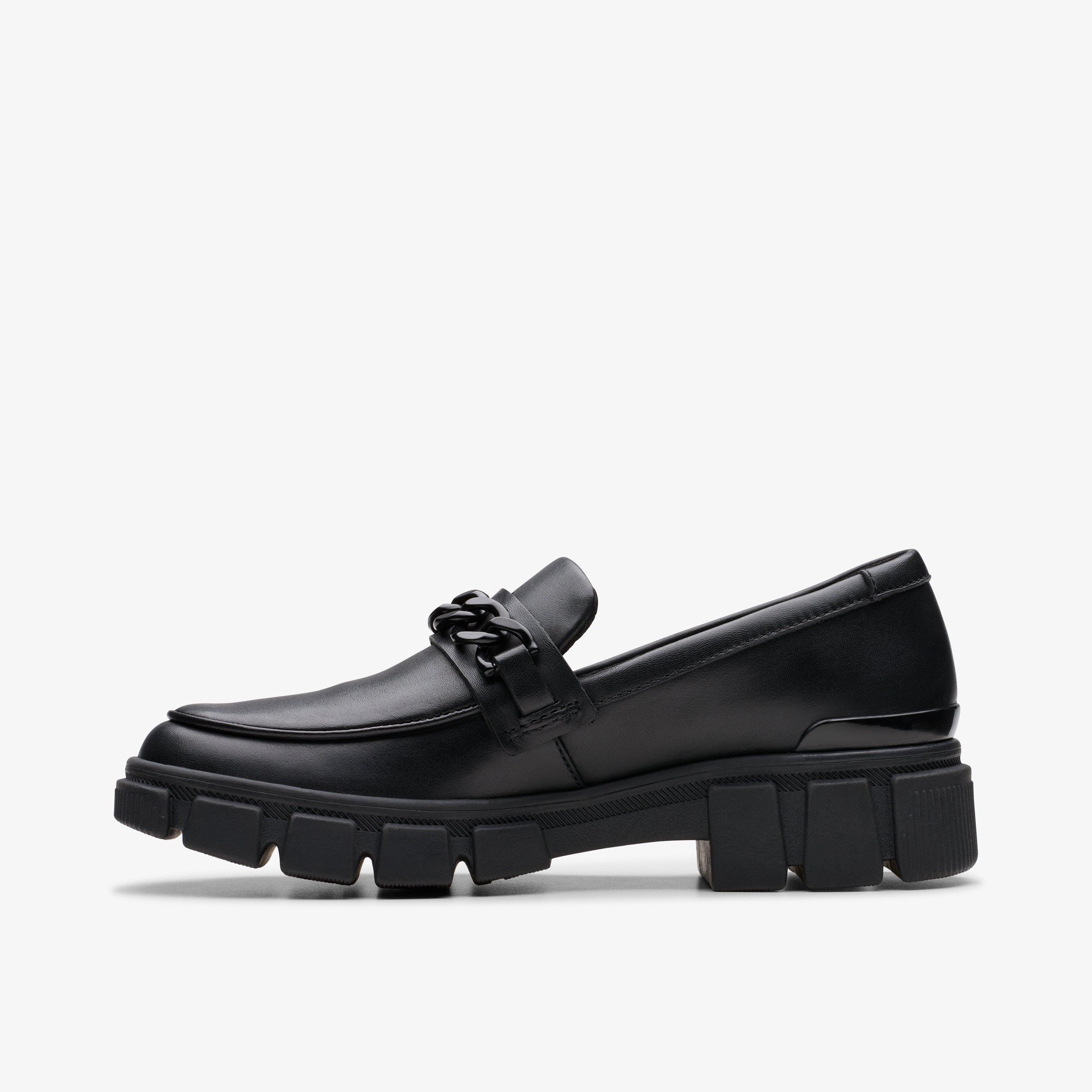 Girls Evyn Walk Youth Black Leather Shoes Loafers School Shoes | Clarks ...