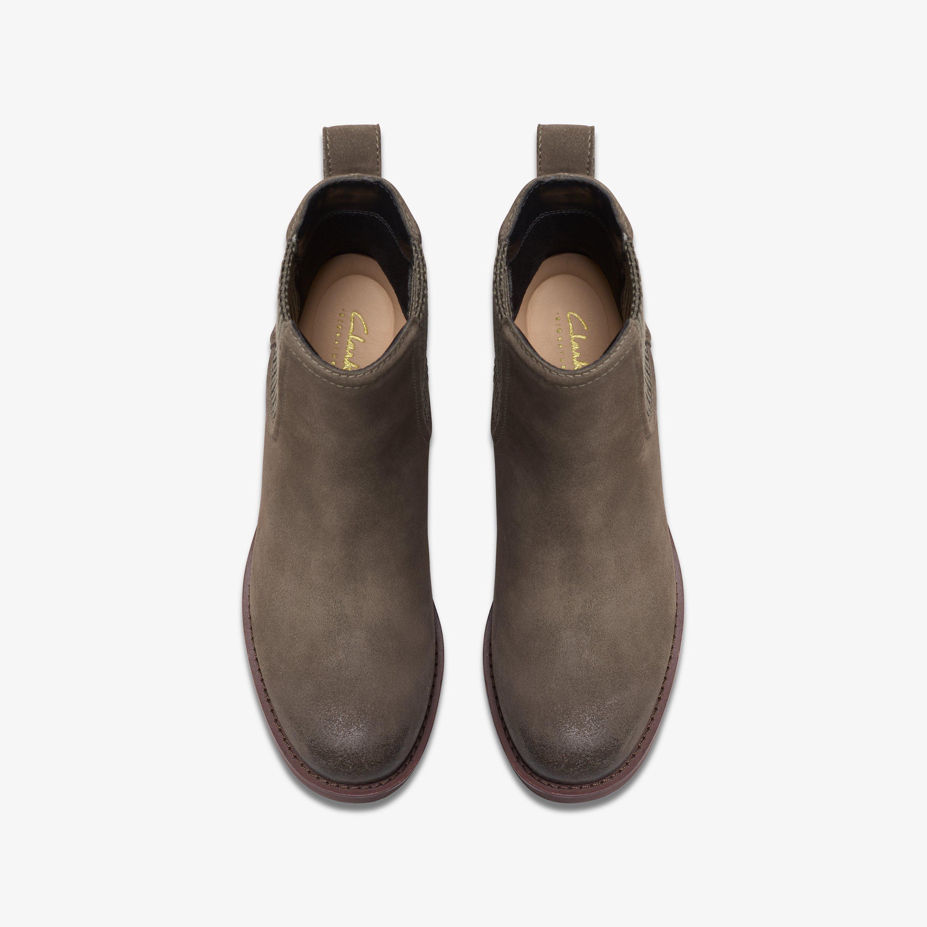 Womens Chamberly Top Mole Grey Suede Chelsea Boots | Clarks