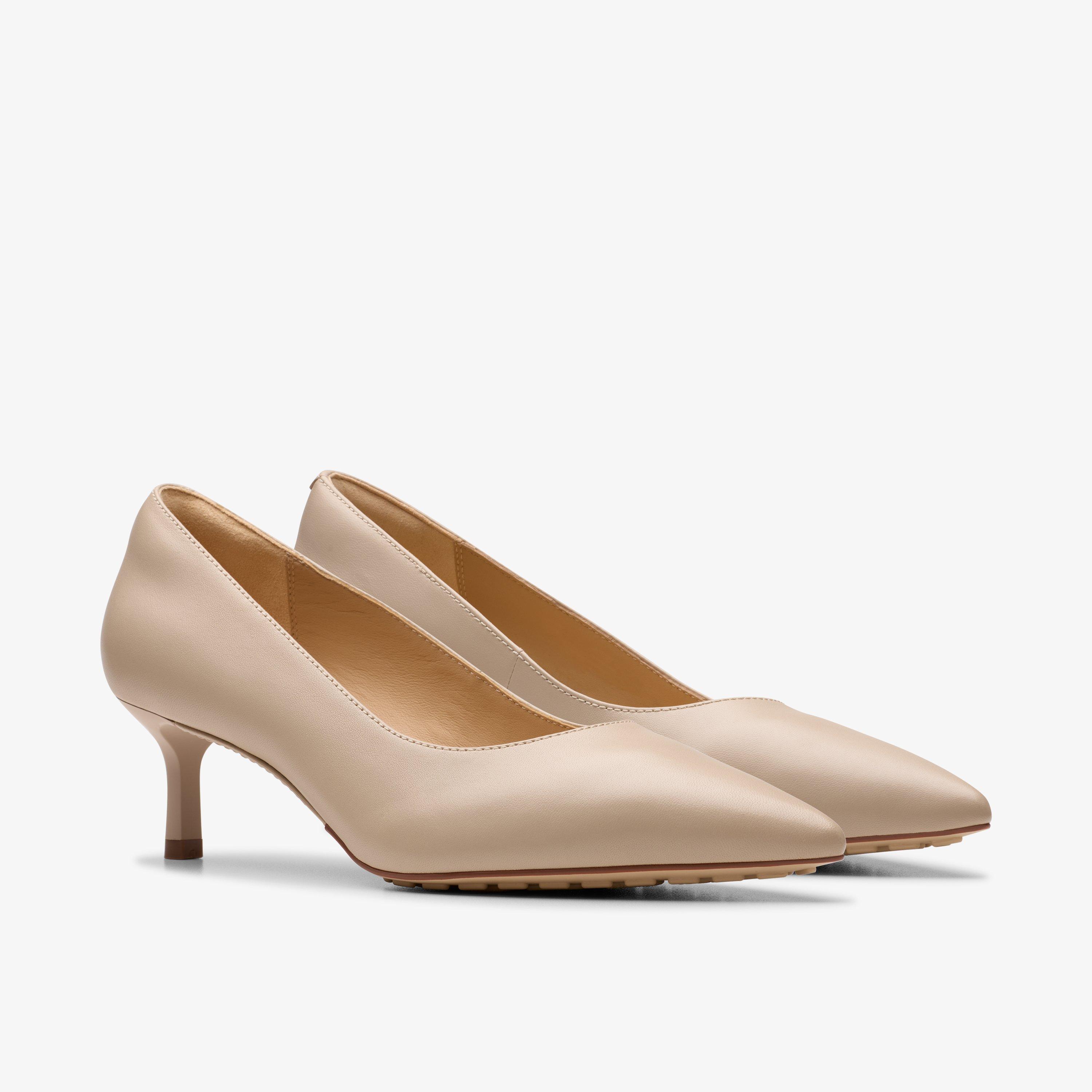Womens Adela Court Sand Leather Court Shoes Heels | Clarks Outlet