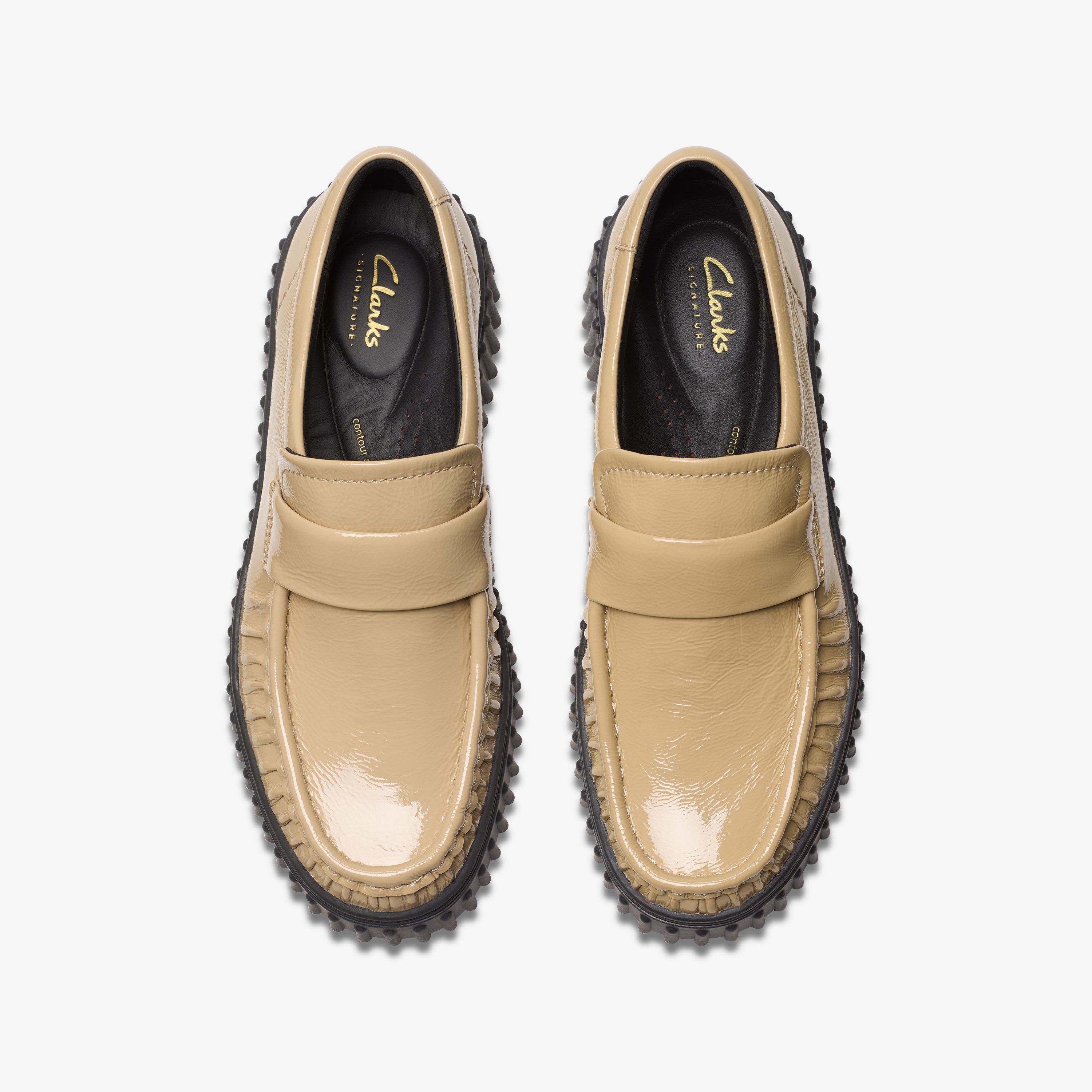 Womens Torhill Mocc Beige Patent Slip On Moccasins Torhill Shoes | Clarks