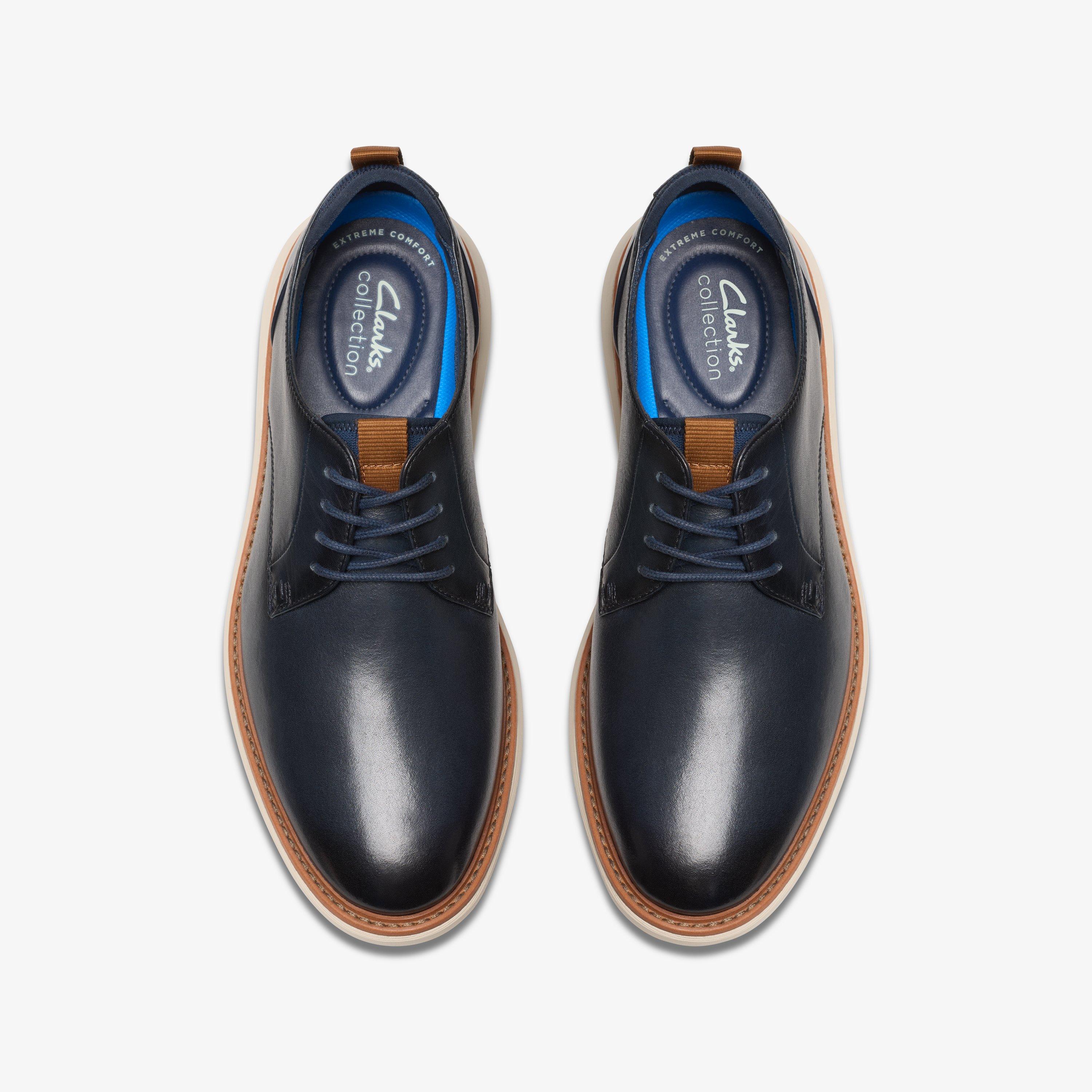 Chaussures Derby en cuir bleu marine pour hommes Brantin Plain | Clarks
