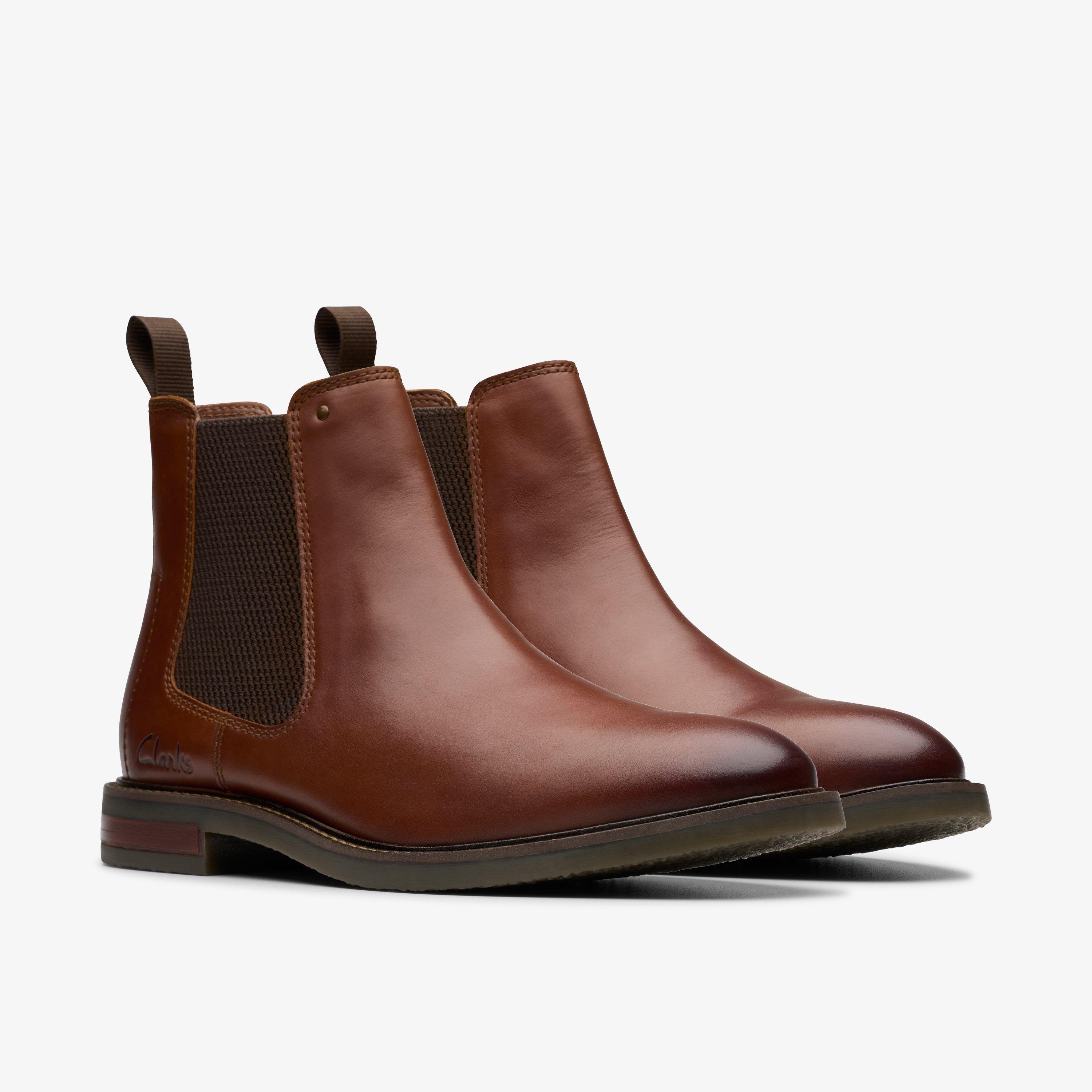 Mens Jaxen Easy Tan Leather Chelsea Boots | Clarks