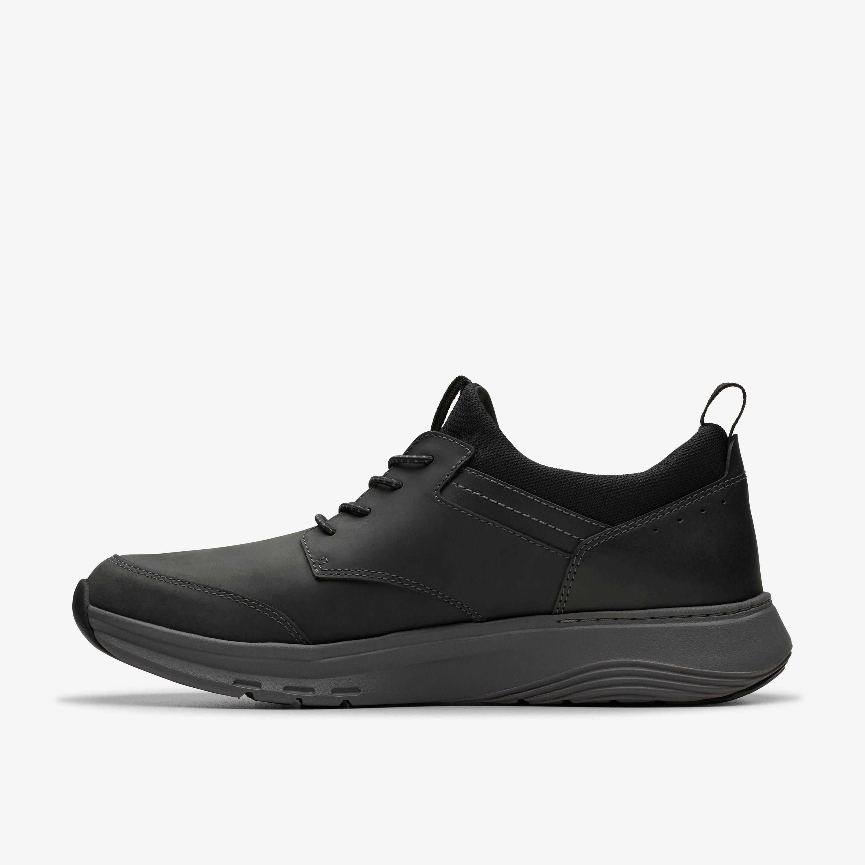 Mens Motion Trek EZ Black Leather Trainers | Clarks Outlet