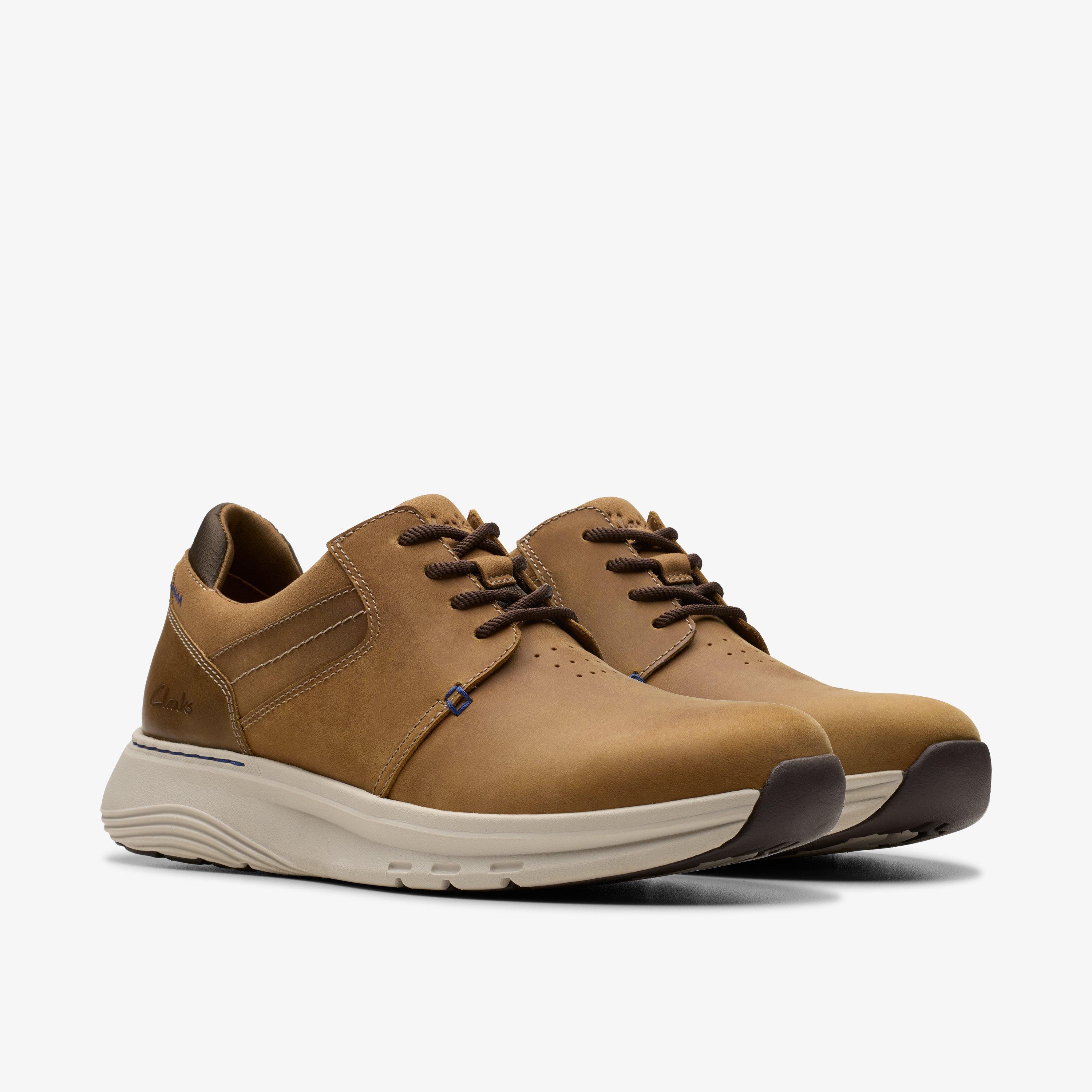 Mens Motion Trek PT Dark Tan Leather Sneaker | Clarks
