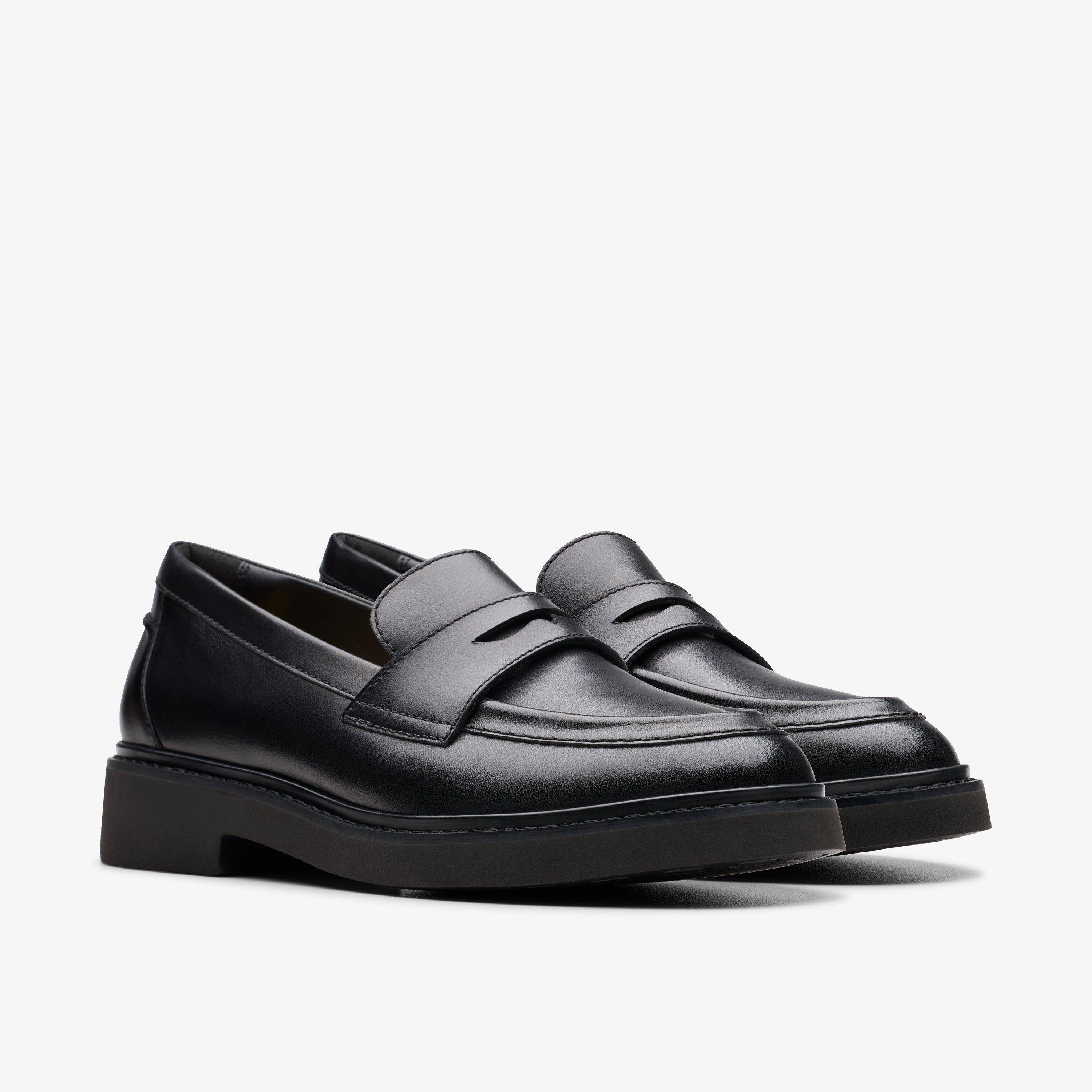 Womens Splend Edge Black Leather Shoes Loafers Slip Ons | Clarks Outlet