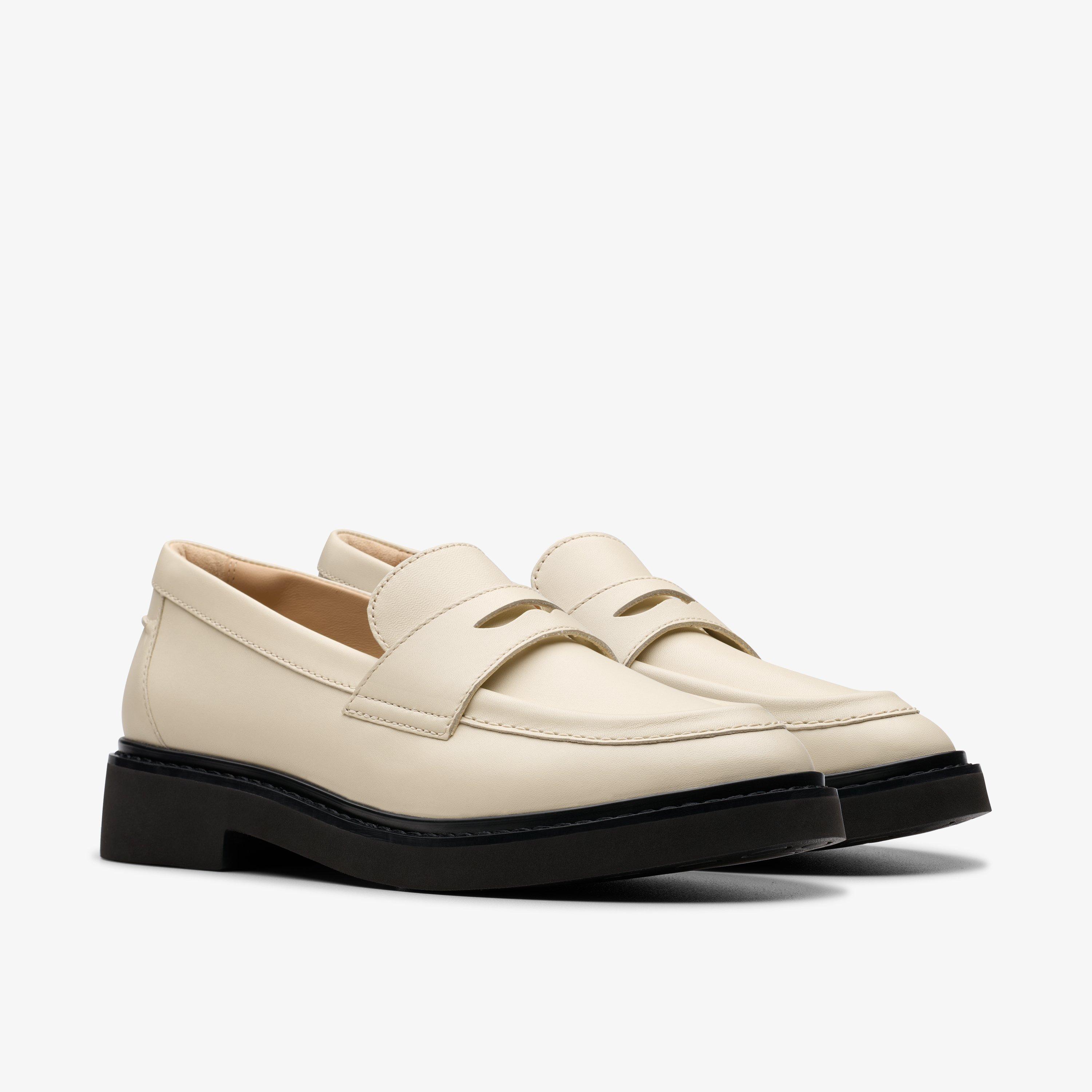 FEMME Splend Edge en cuir crème Chaussures | Clarks
