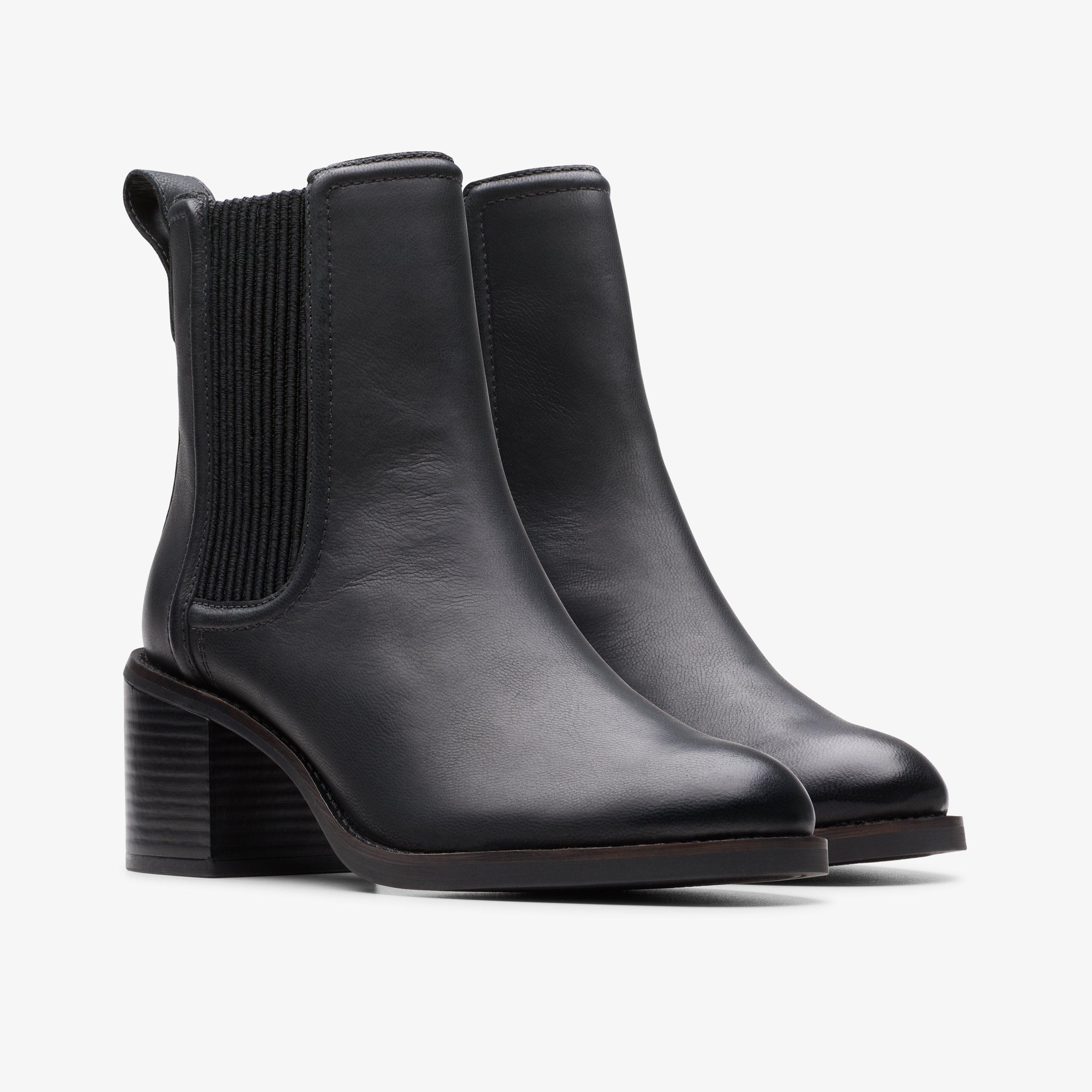 Bottes Chelsea en cuir noir Chamberly Top pour femmes | Clarks CA
