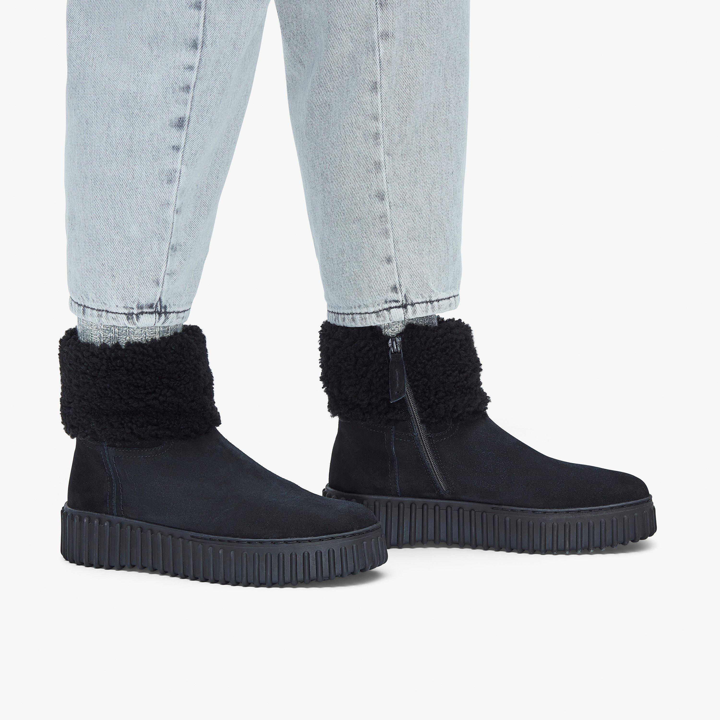 Womens Torhill Turn Black Warmlined Suede Ankle Boots, Torhill Boots ...