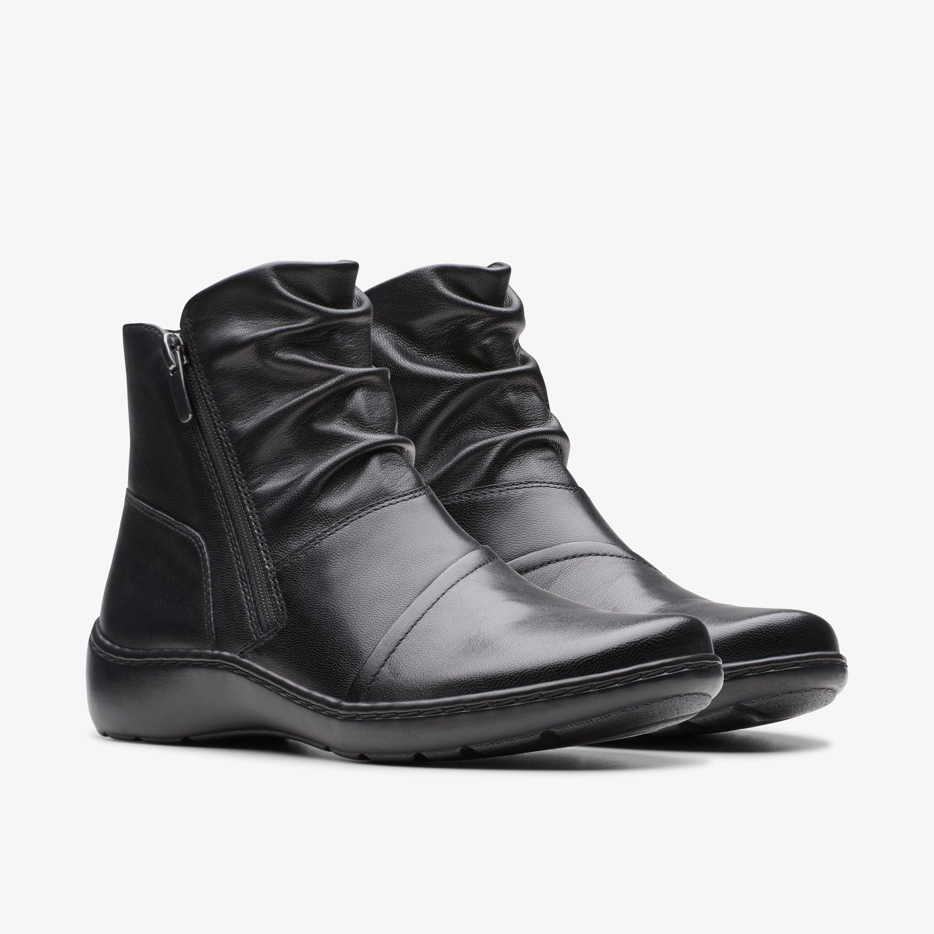 Womens Cora Pace Black Leather Ankle Boots | Clarks Outlet