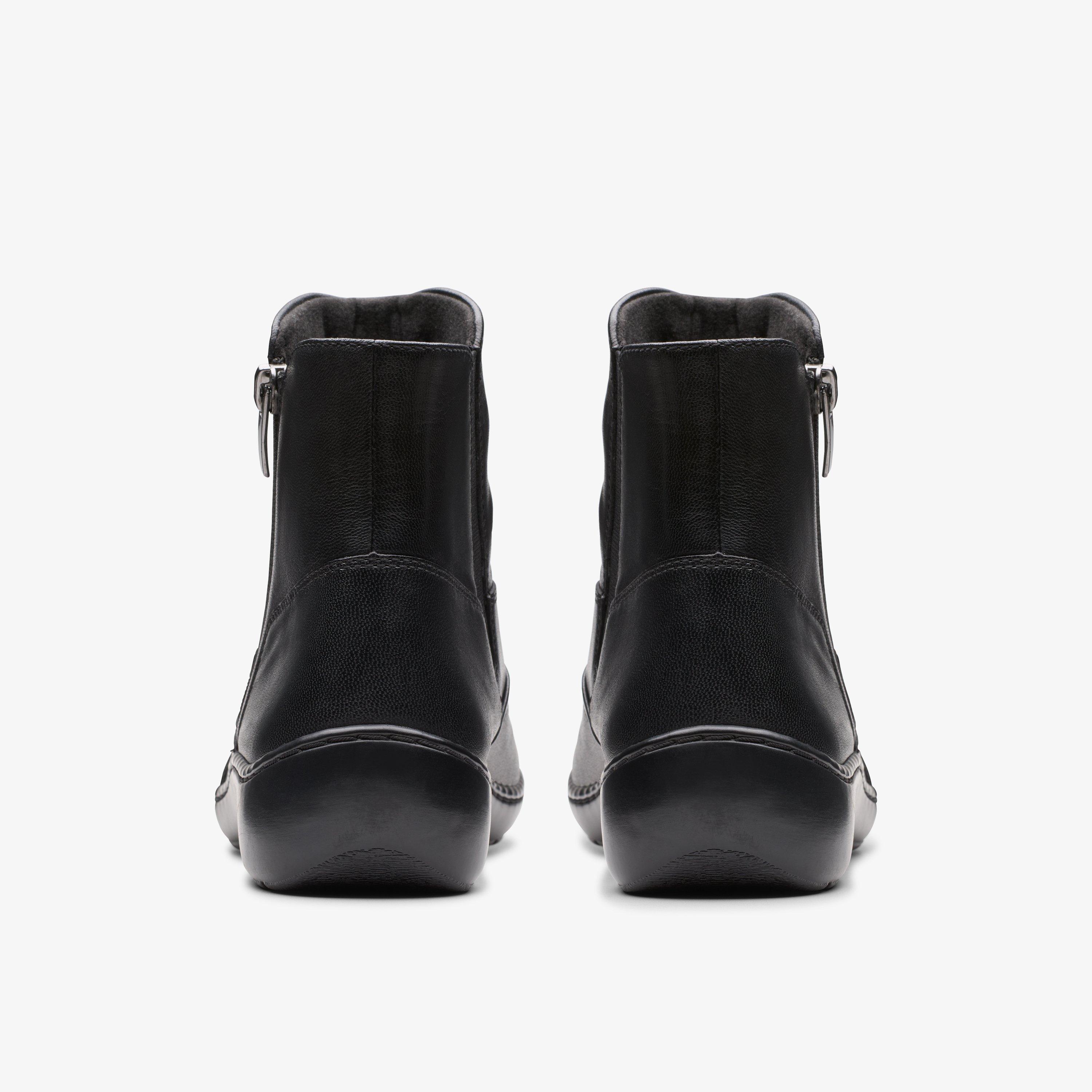 Womens Cora Pace Black Leather Ankle Boots | Clarks