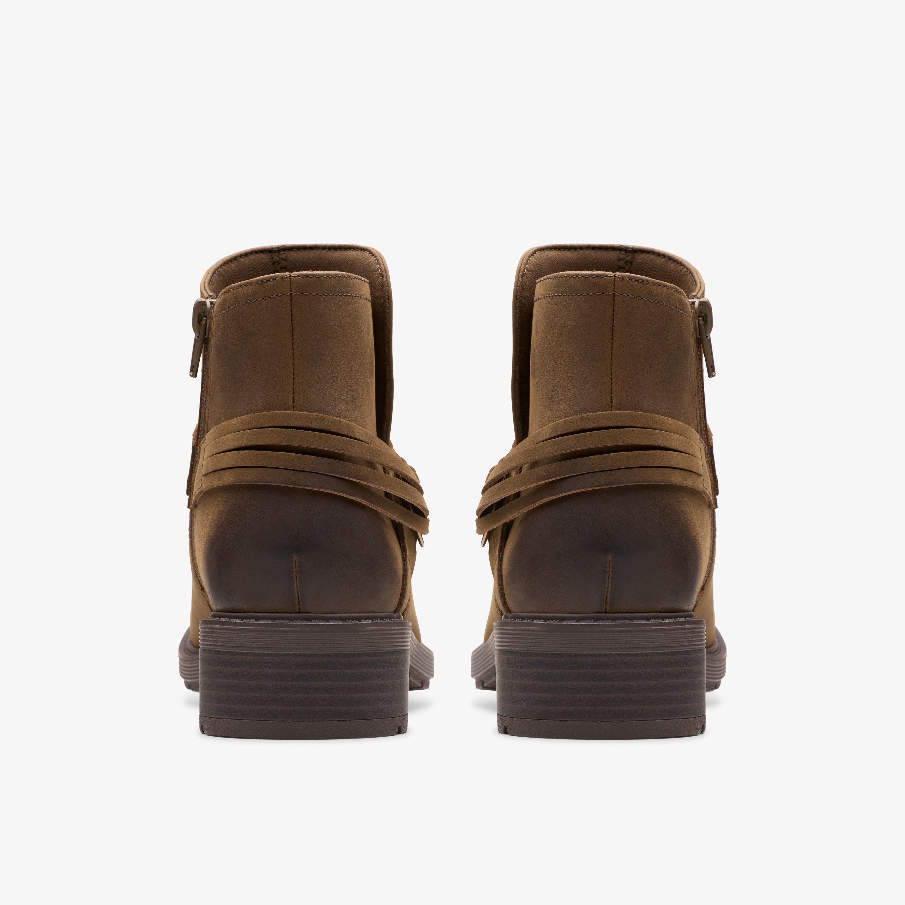 Bottes à cheville en cuir huileux champignon pour femmes Hearth Kaylie ...