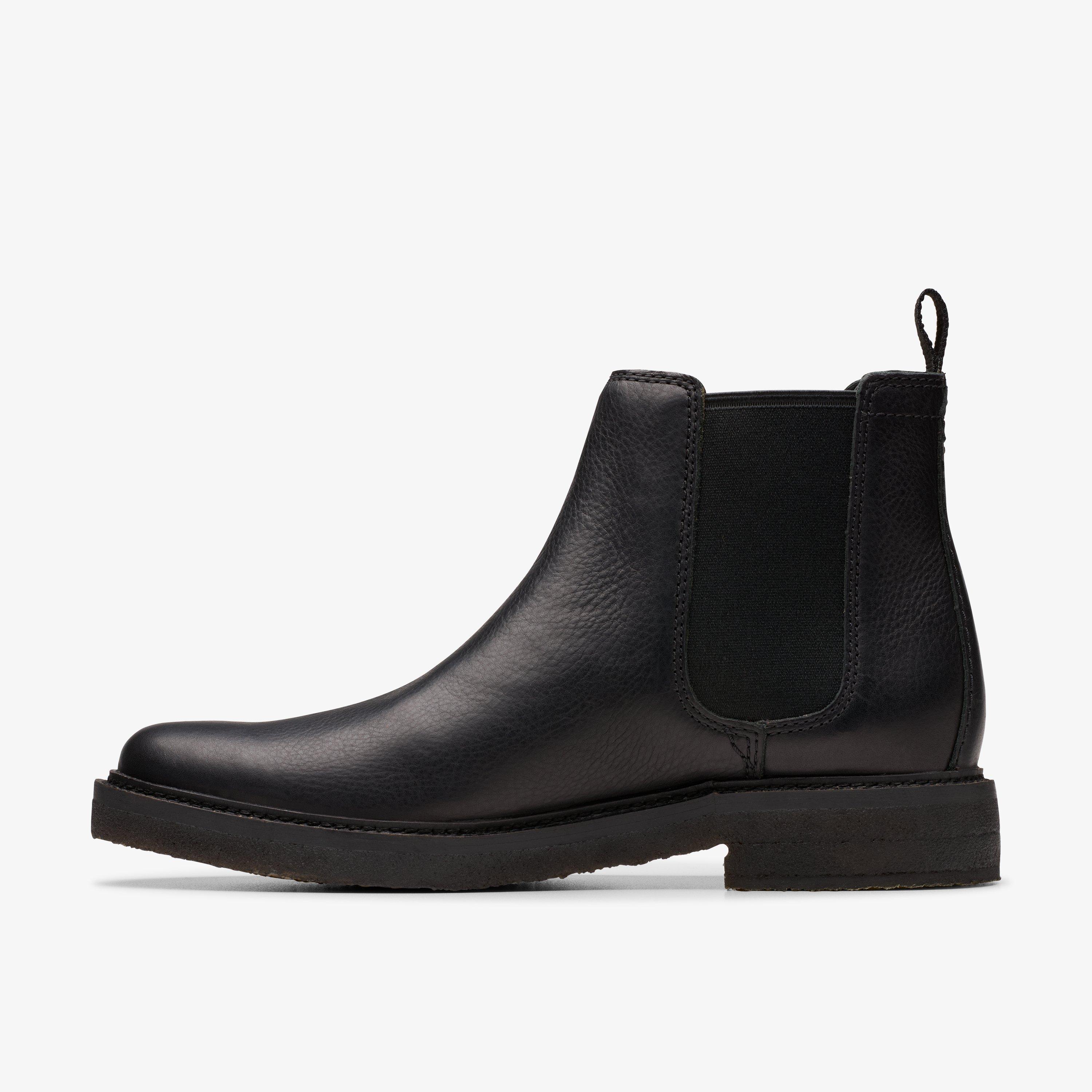 Mens Clarkdale Easy Chelsea Boot Black Leather Chelsea Ankle Boots | Clarks